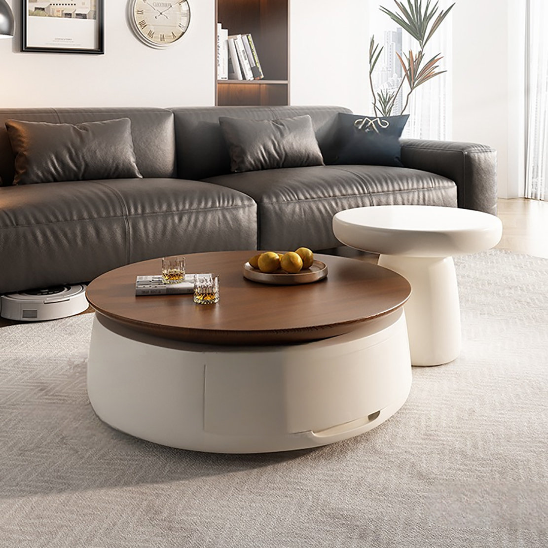 Orxva Galaxy French vintage cream style round coffee table size | Wayfair