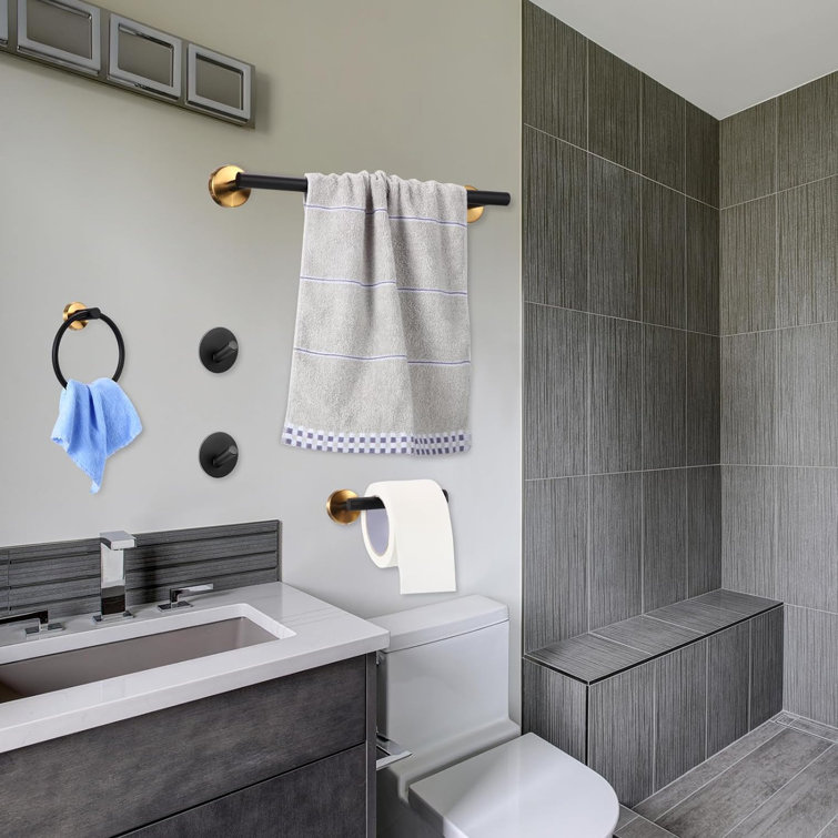 HomCom 15.7'' 4 Wall Towel Bar | Wayfair