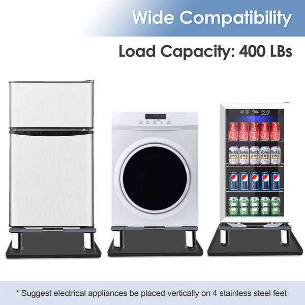 Rebrilliant Mini Fridge Stand With Silicone Mat, Universal Stand Base ...