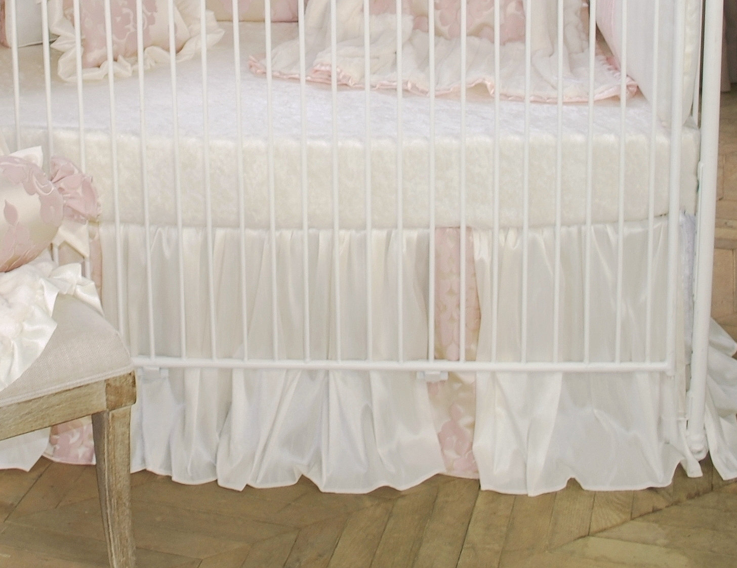 Blueberrie Kids Blush Petal Damask Crib Dust Ruffle - Wayfair Canada