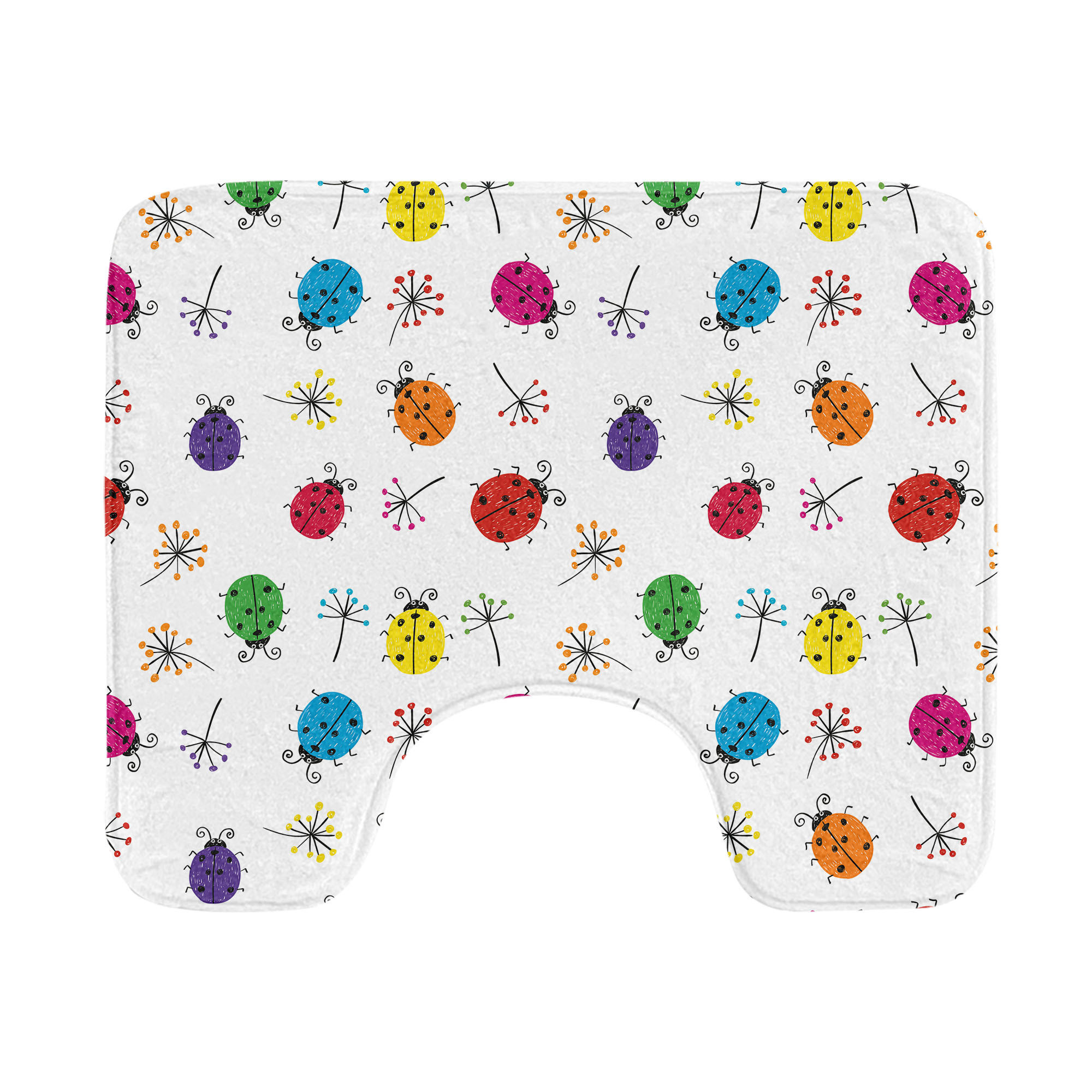 East Urban Home Ladybugs Toilet Mat U-Shape Bathroom Rug 20" Multicolor ...