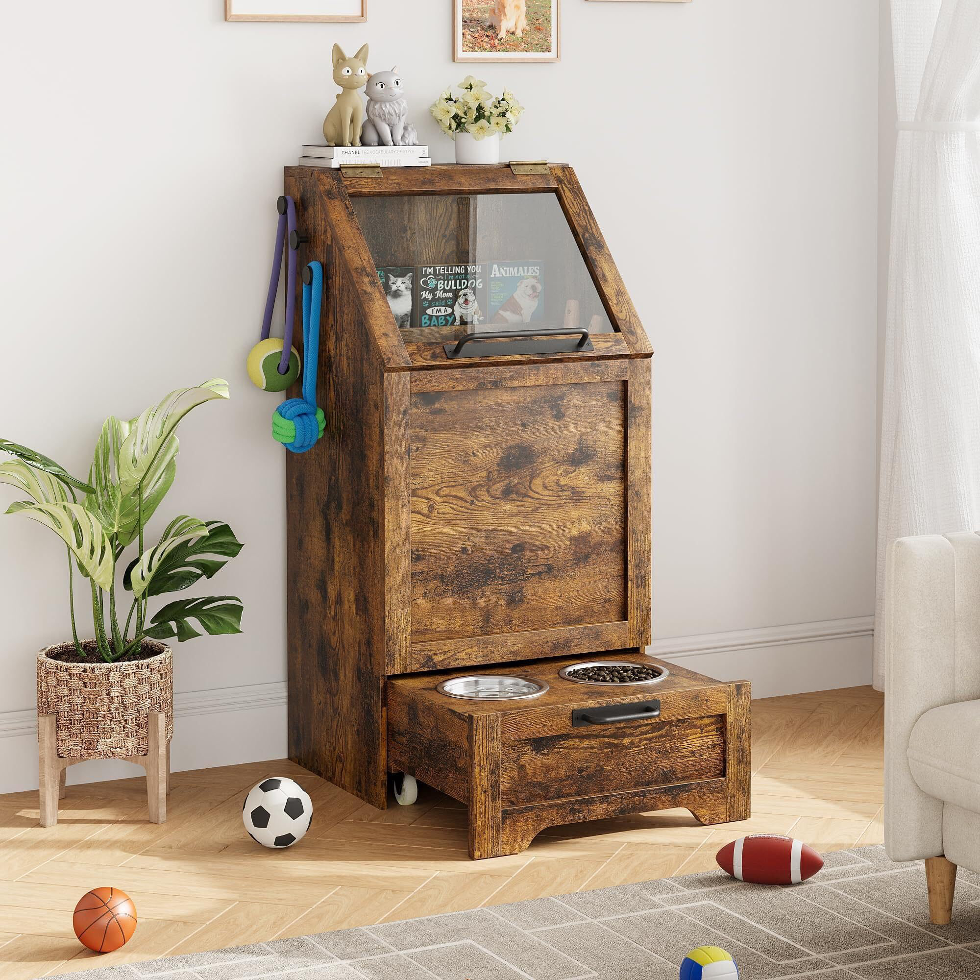 Tucker Murphy Pet™ Dog Feeding Station With Hidden Pet Feeding Station ...