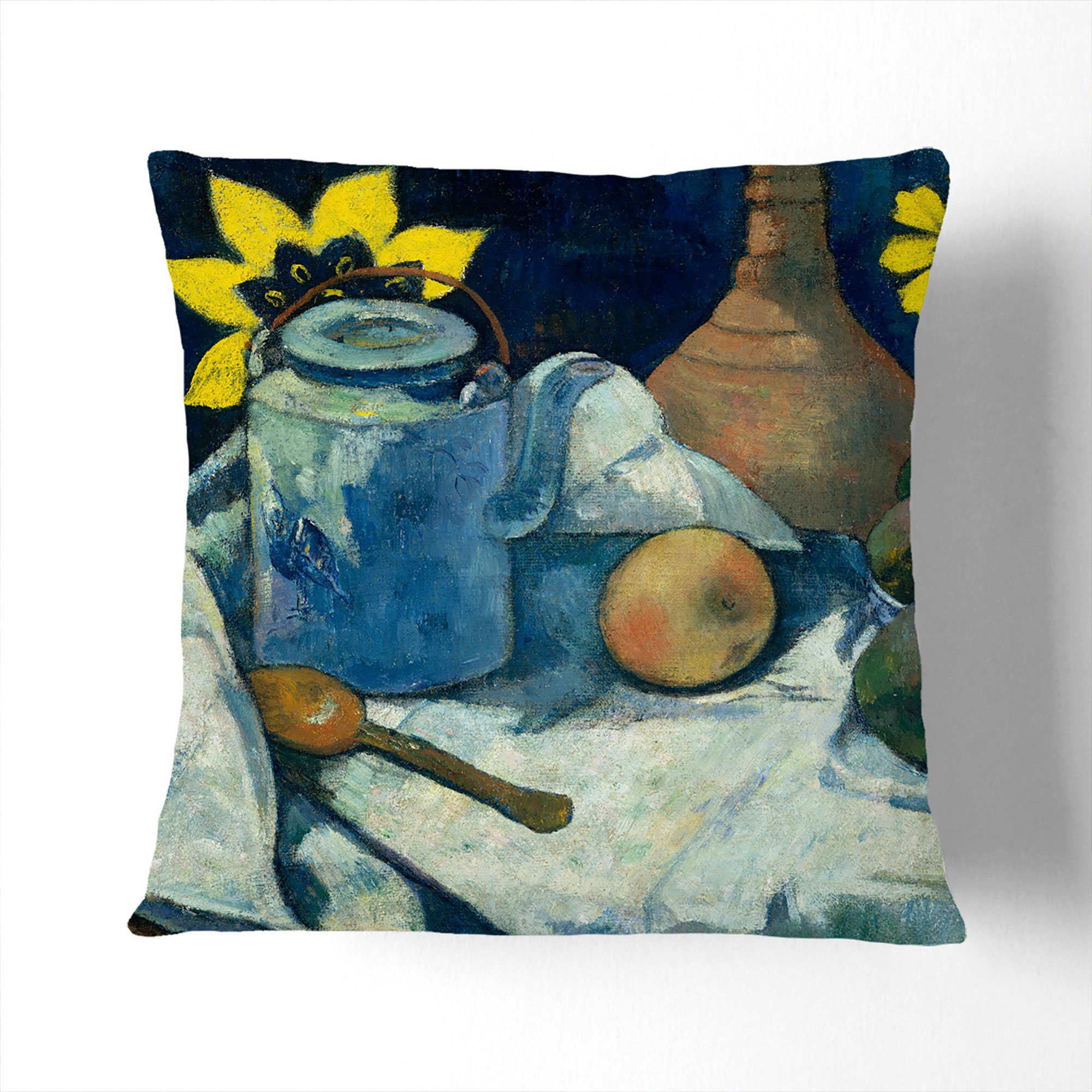 East Urban Home Still Life with Teapot and Fruit Scatter Cushion Pillow ...
