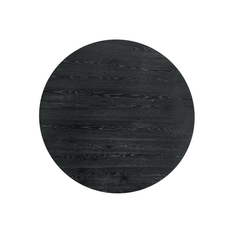 Corrigan Studio® Black Finish Manufactured Wood Round Dining Table ...