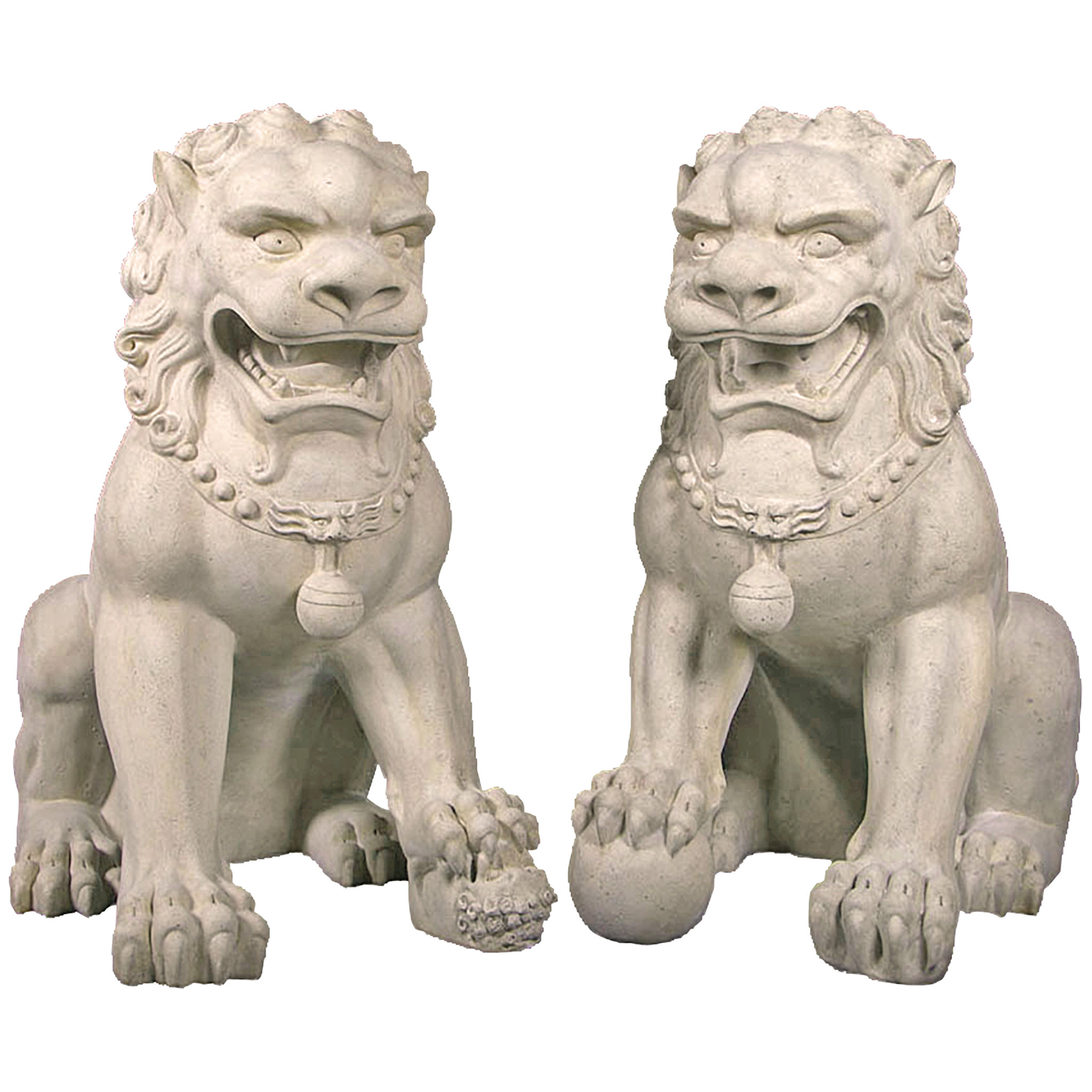 Design Toscano Grand Palace Male and Female Foo Dogs 2 Piece Statue Set ...