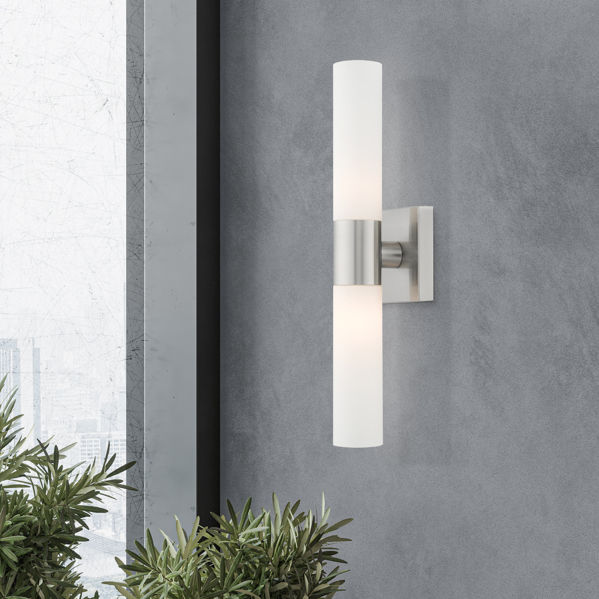 Wade Logan Barre d'éclairage de salle de bain à 2 lumières à intensité ...