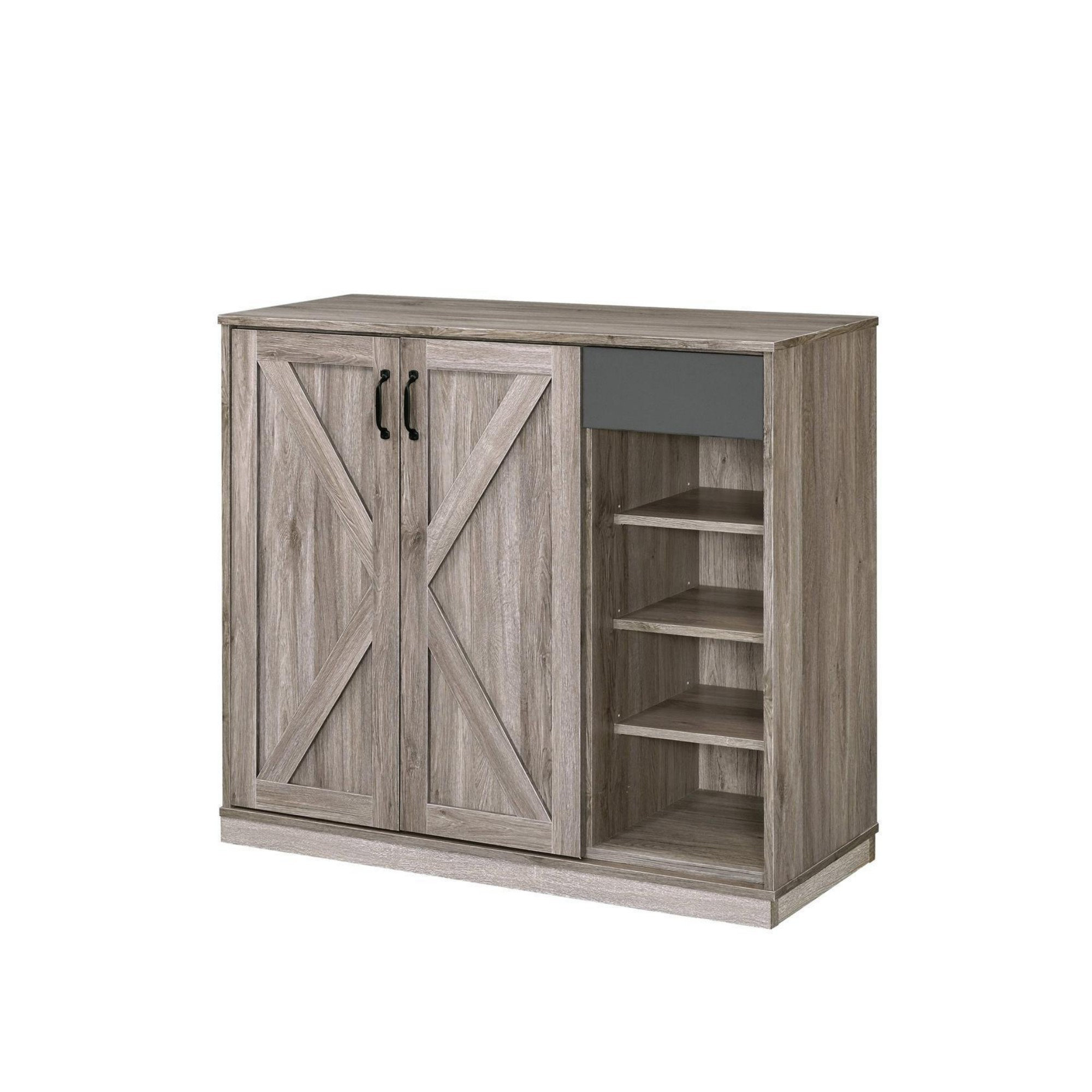 Gracie Oaks Toski Rustic Gray Oak Finish Shoe Cabinet | Wayfair