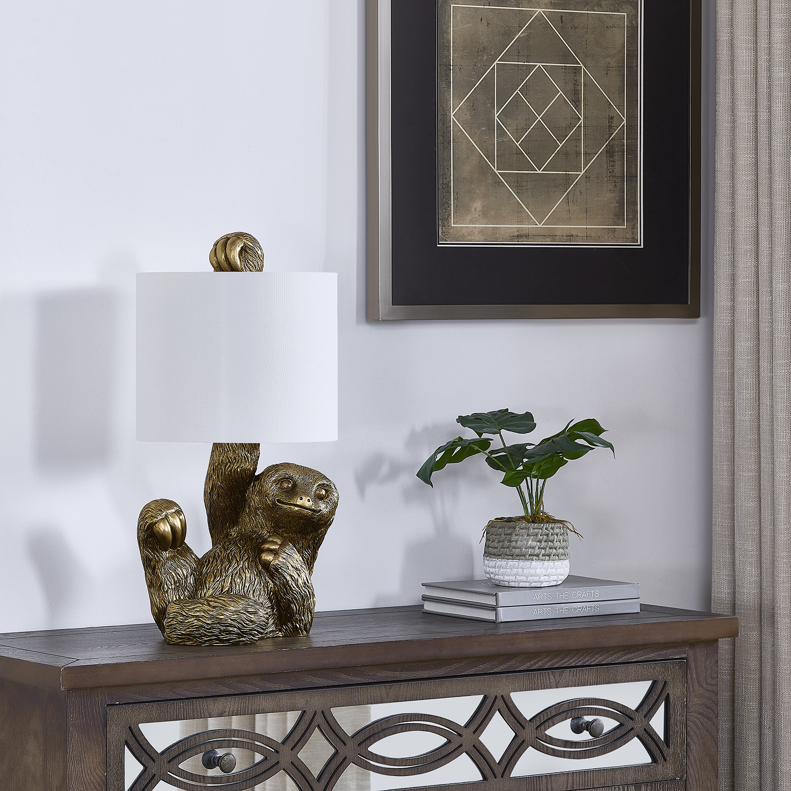 Dakota Fields 22" Resin Sloth Table Lamp With Shade & Reviews | Wayfair