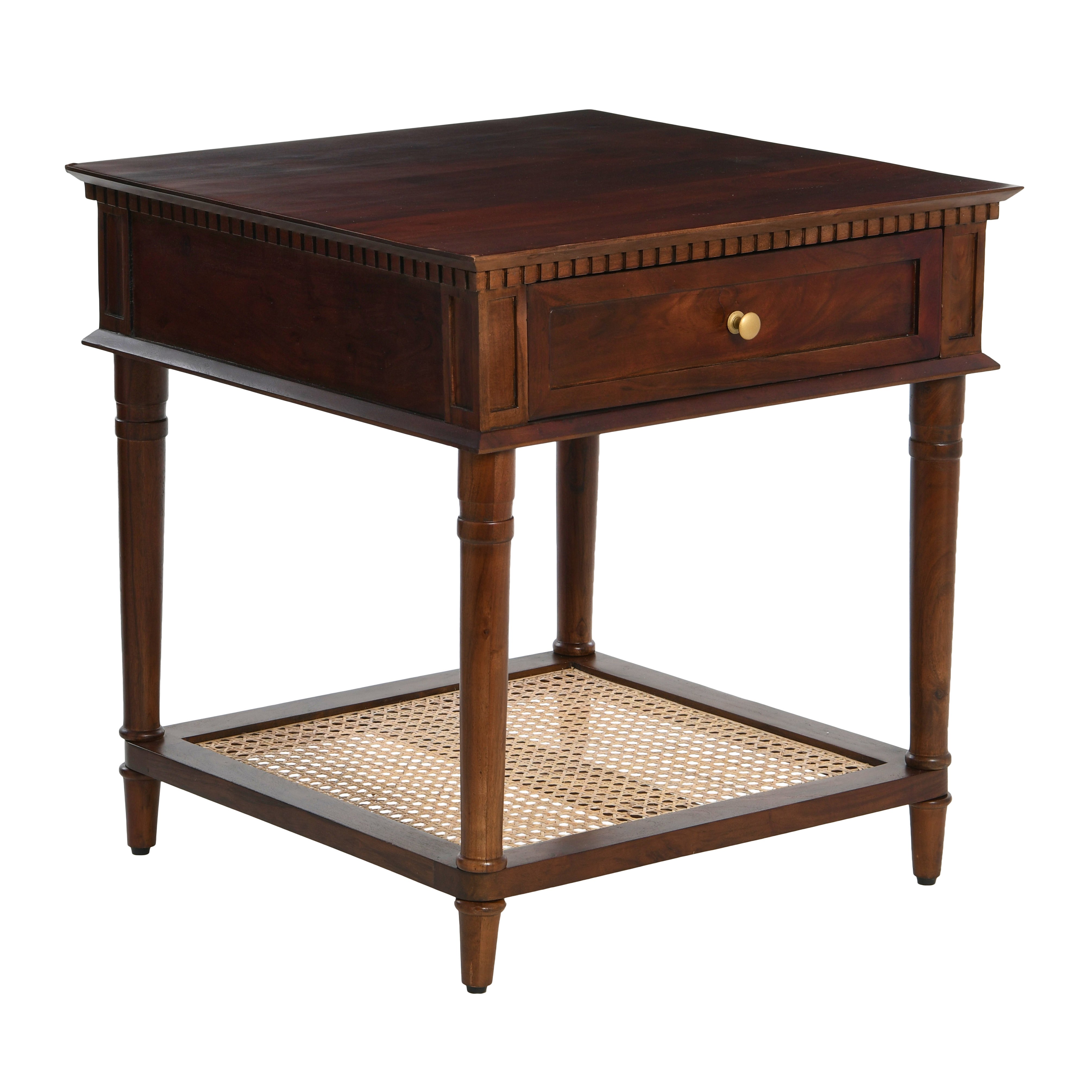 Bay Isle Home™ Ayleena Solid Wood End Table with Drawer and Woven Cane ...