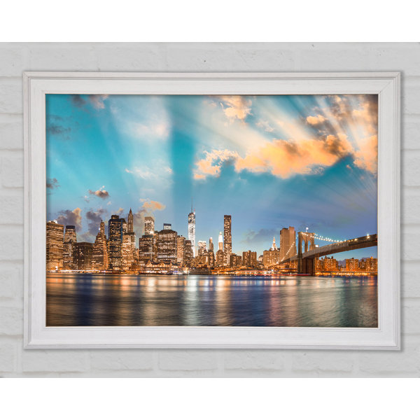 Ebern Designs New York Deep Blue Skies - Single Picture Frame Art ...