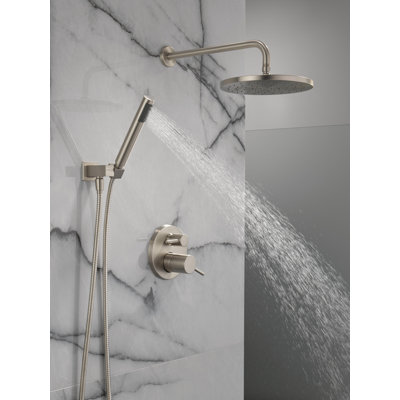 Delta Modern Raincan Round Shower System, Rain Shower Head with ...
