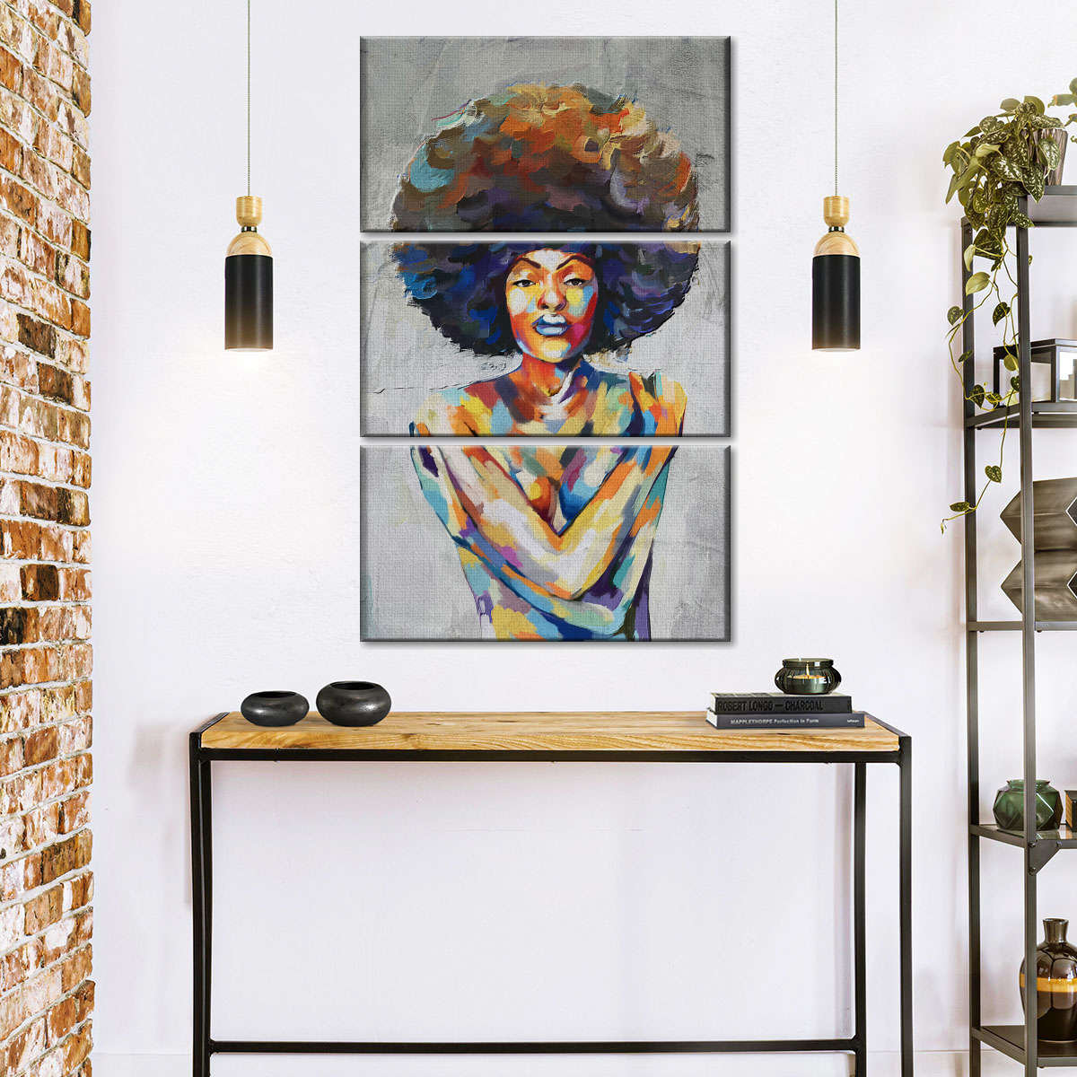 Mercer41 Female Portrait - 3 Piece Wrapped Canvas Print | Wayfair