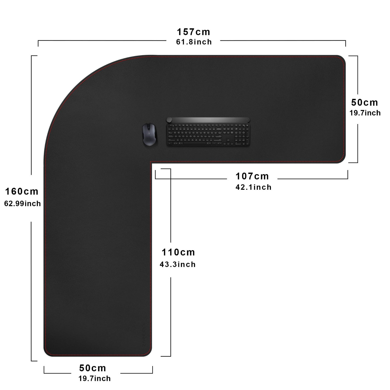 Ivy Bronx 63" L-Shaped Gaming Desk Mat Mouse Pad, Computer Corner Desk ...