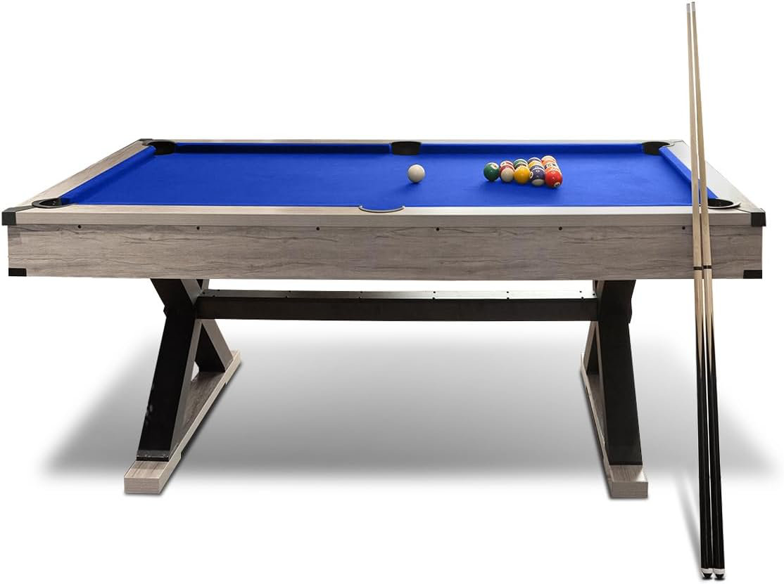 IDEALHOUSE 7 FT Pool Table with Stable x-Leg Design, Billiards Table ...