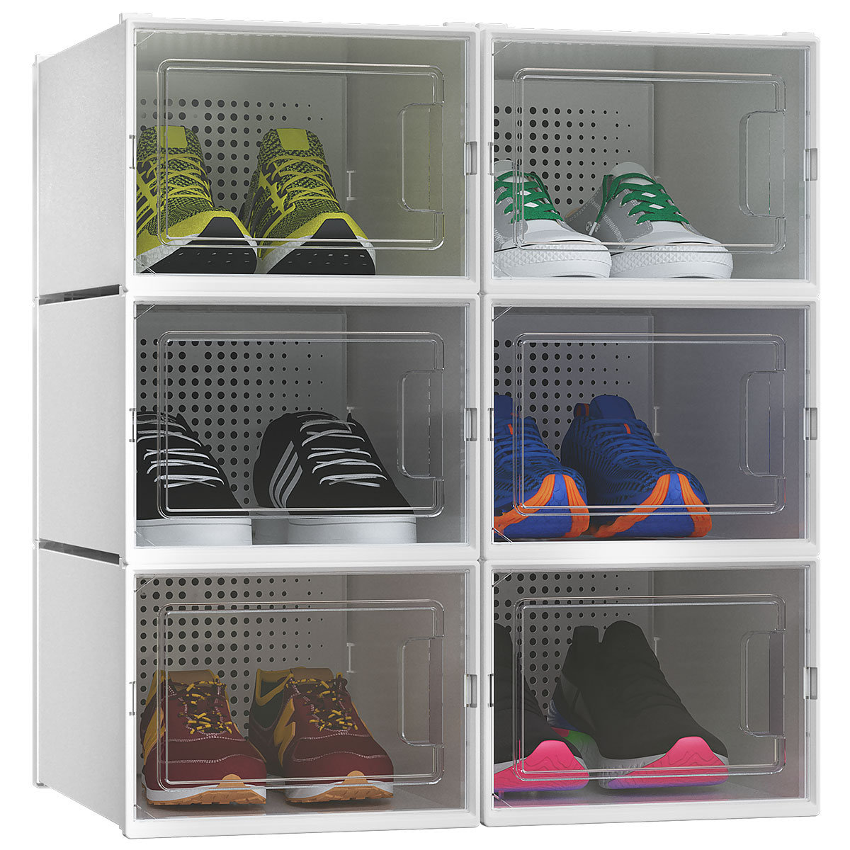 Rebrilliant Medium Size Stackable 6 Pair Shoe Storage Box | Wayfair