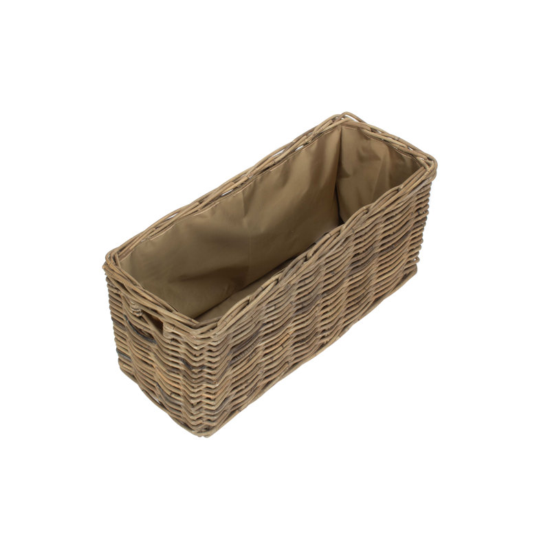 17 Stories Rattan Under Bench Basket with Lining | Wayfair.co.uk