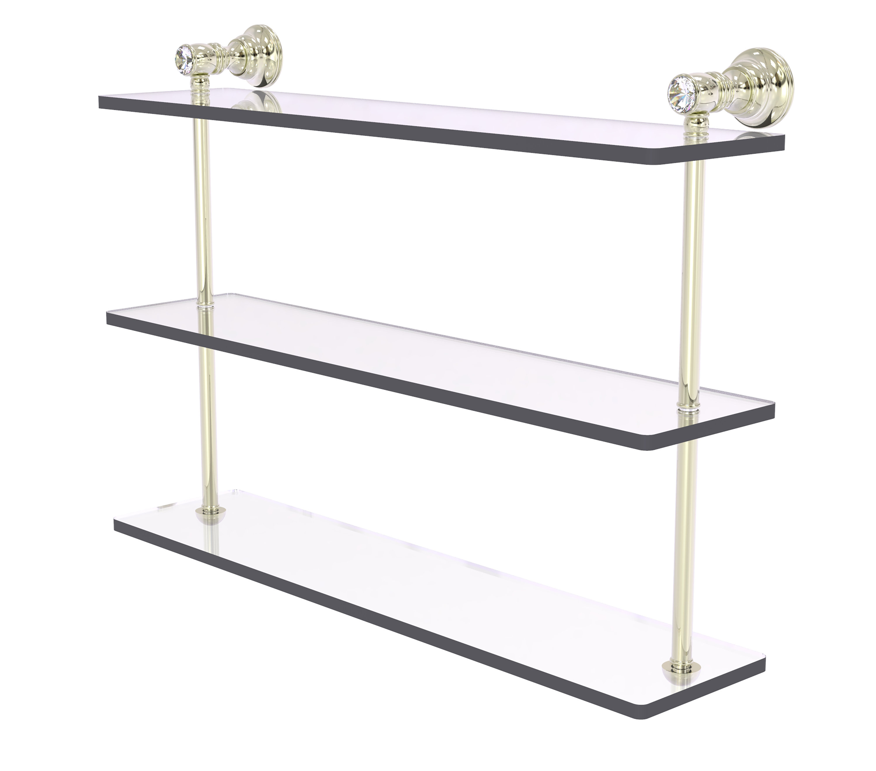 Charlton Home® Freyja Crystal Triple Glass Wall Shelf | Wayfair