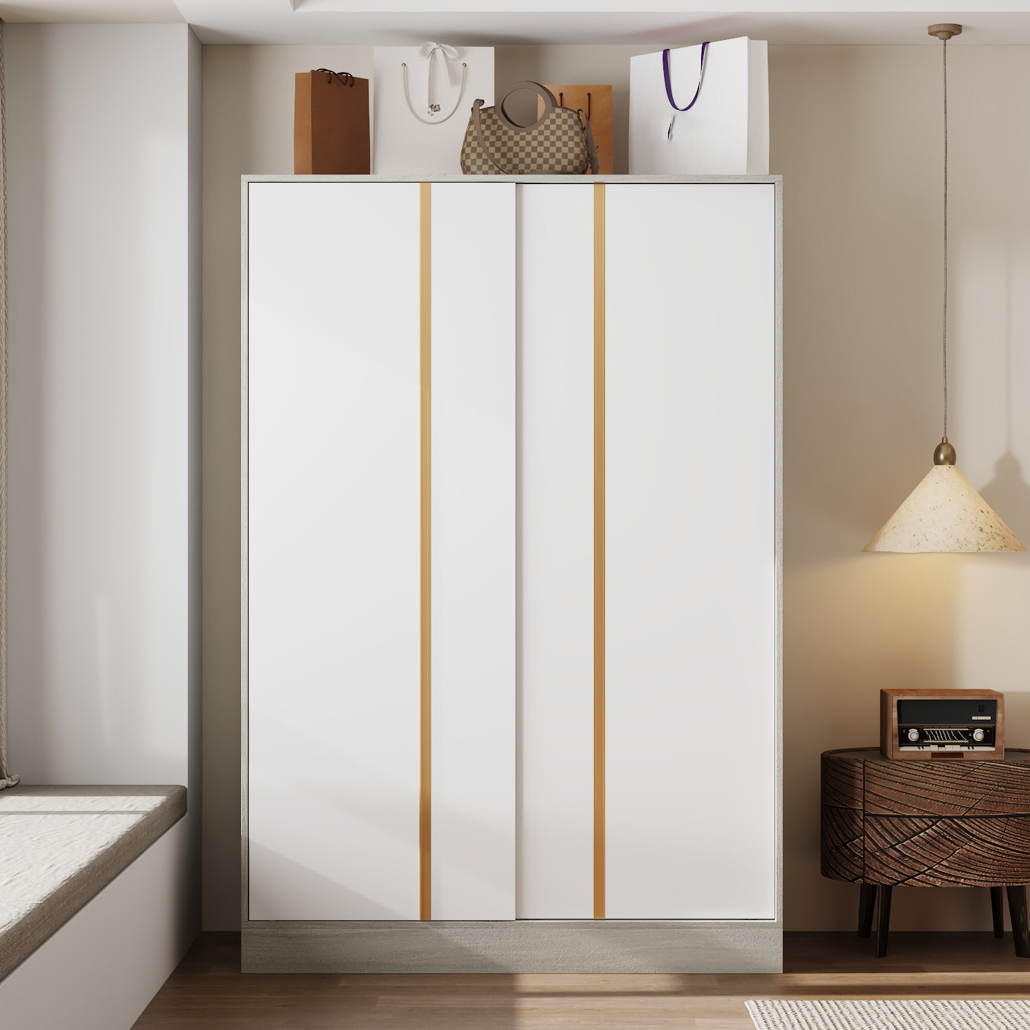 Ebern Designs 47.2" W Wardrobe With Slide Door - Wayfair Canada