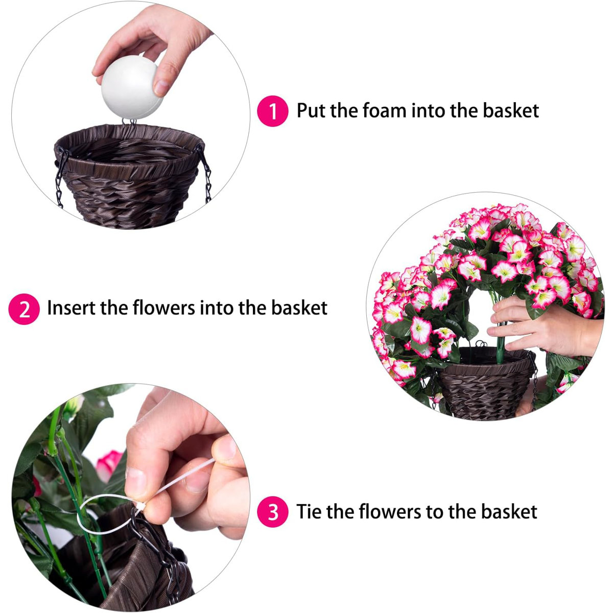 Primrue Hanging Basket Arrangement in Basket | Wayfair