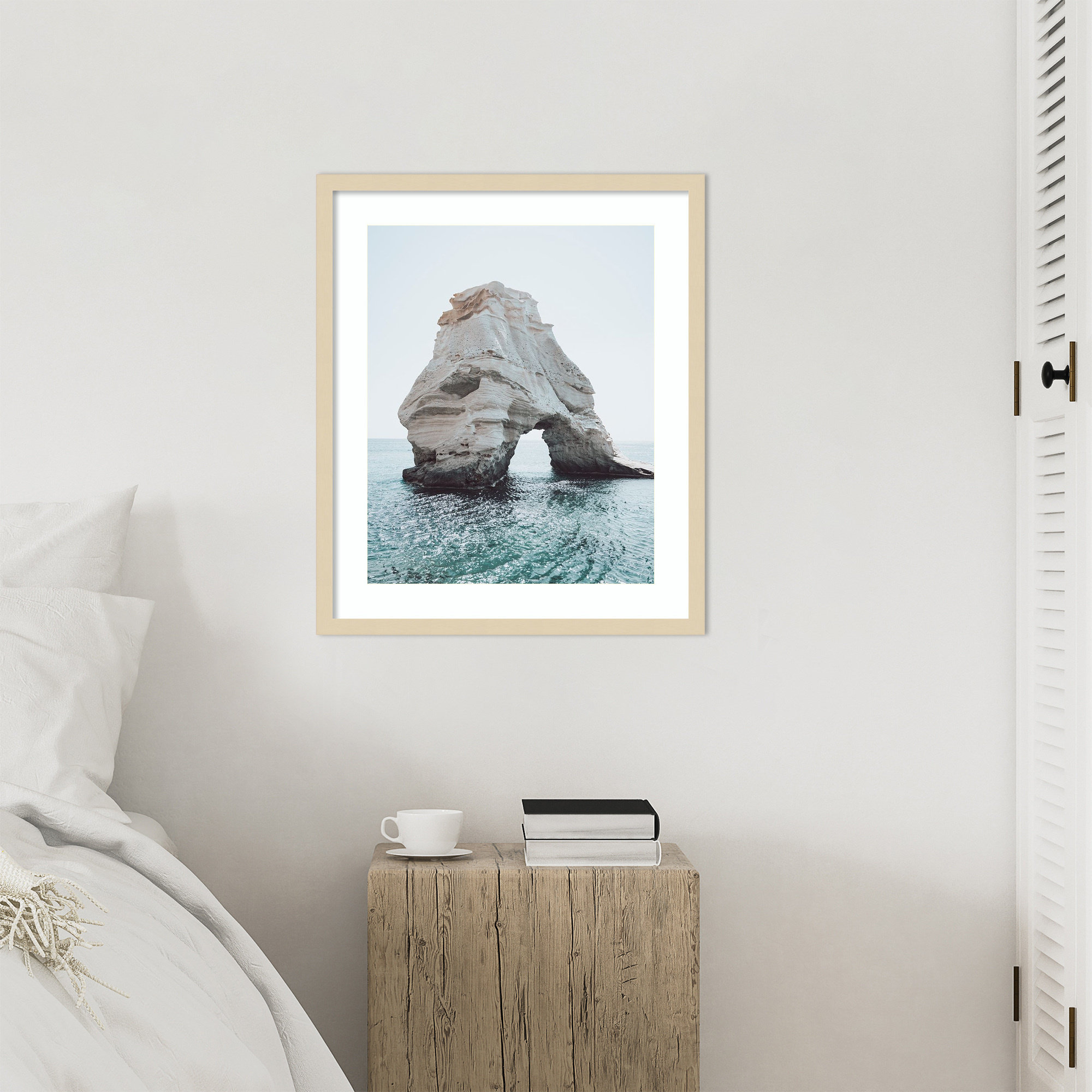 Amanti Art Rock of Solitude Milos by Bella Eve Wood Framed Wall Art ...