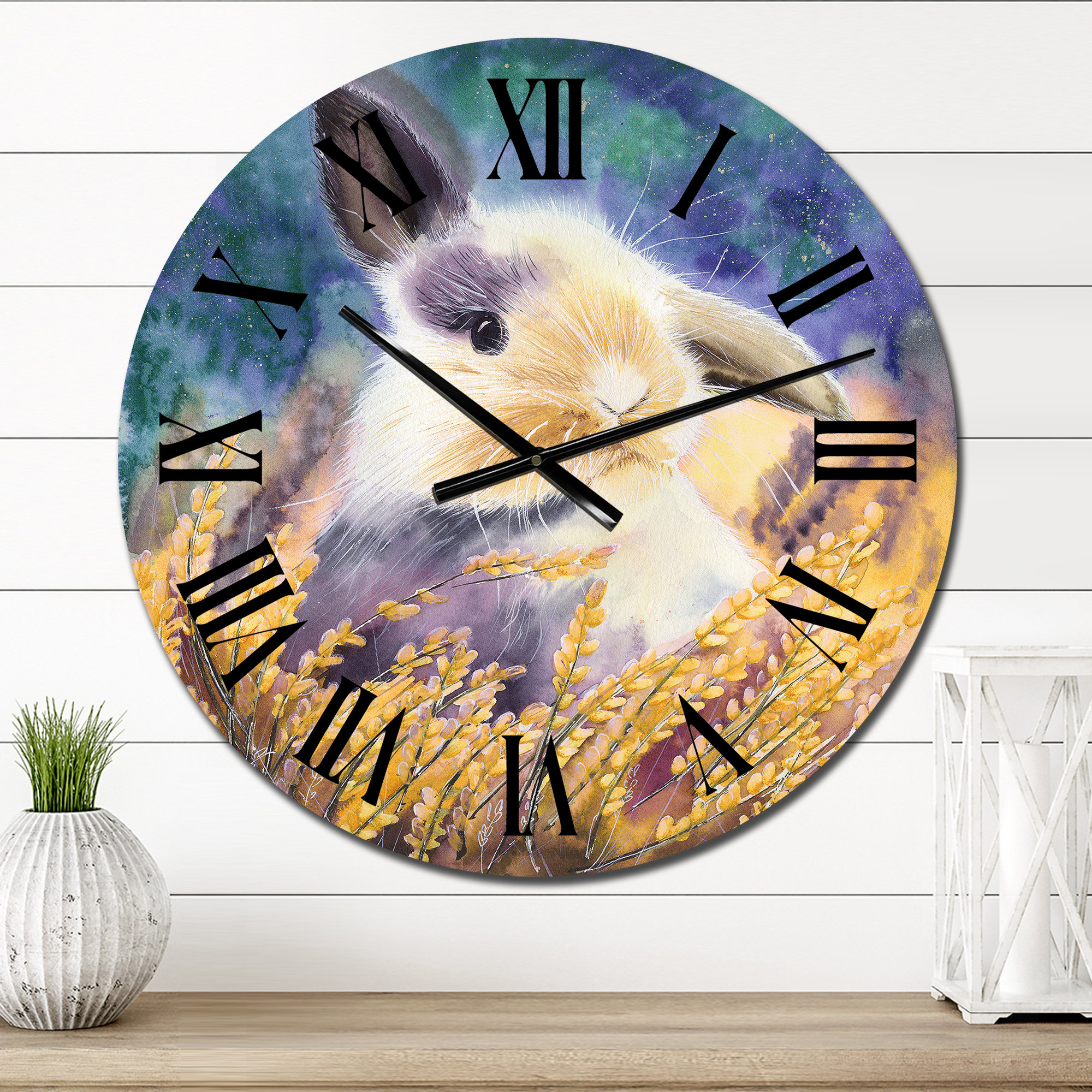 East Urban Home Cute Fluffy Rabbit on The Field of Yellow Flowers ...