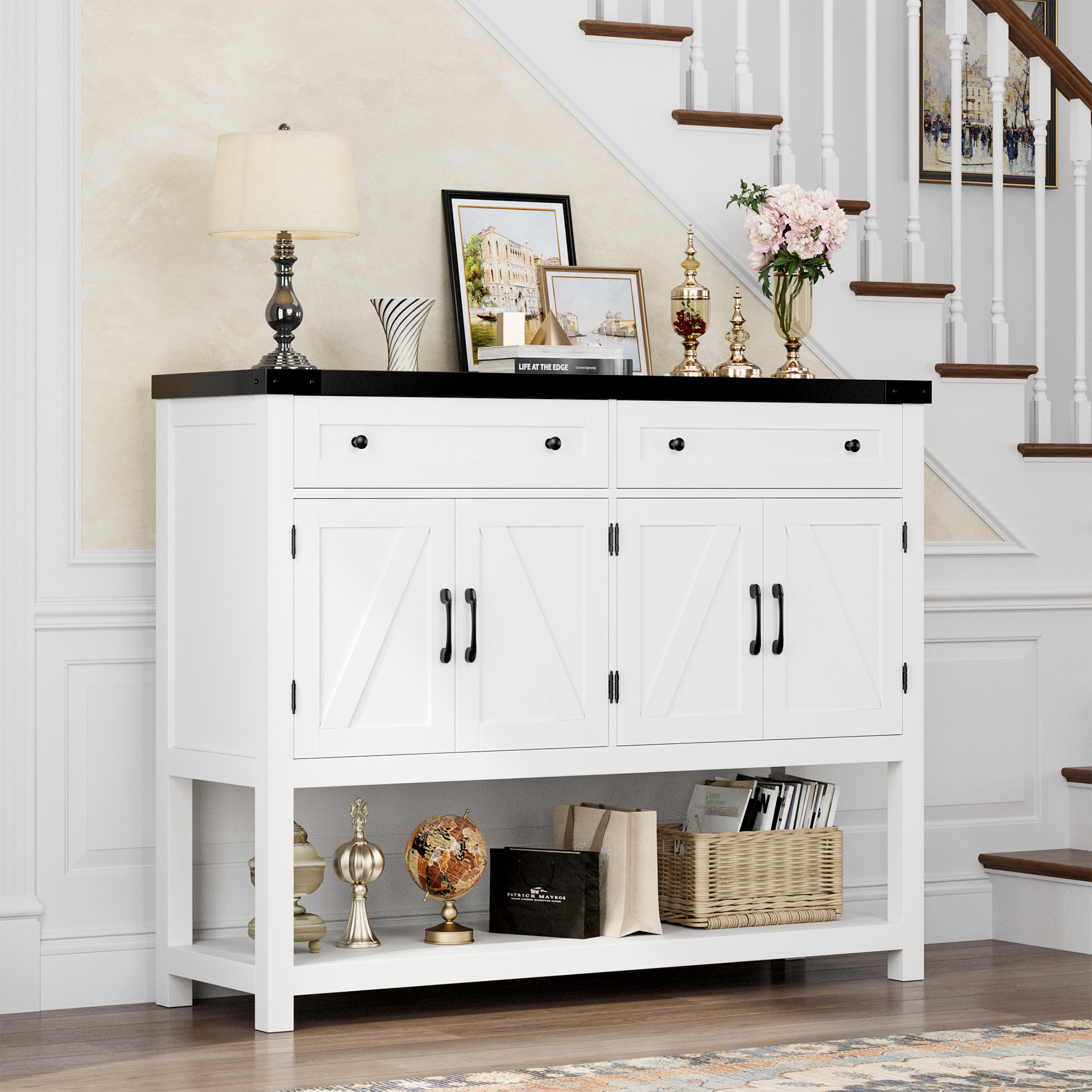 Laurel Foundry Modern Farmhouse Console de 47,2 po de largeur avec 2 ...