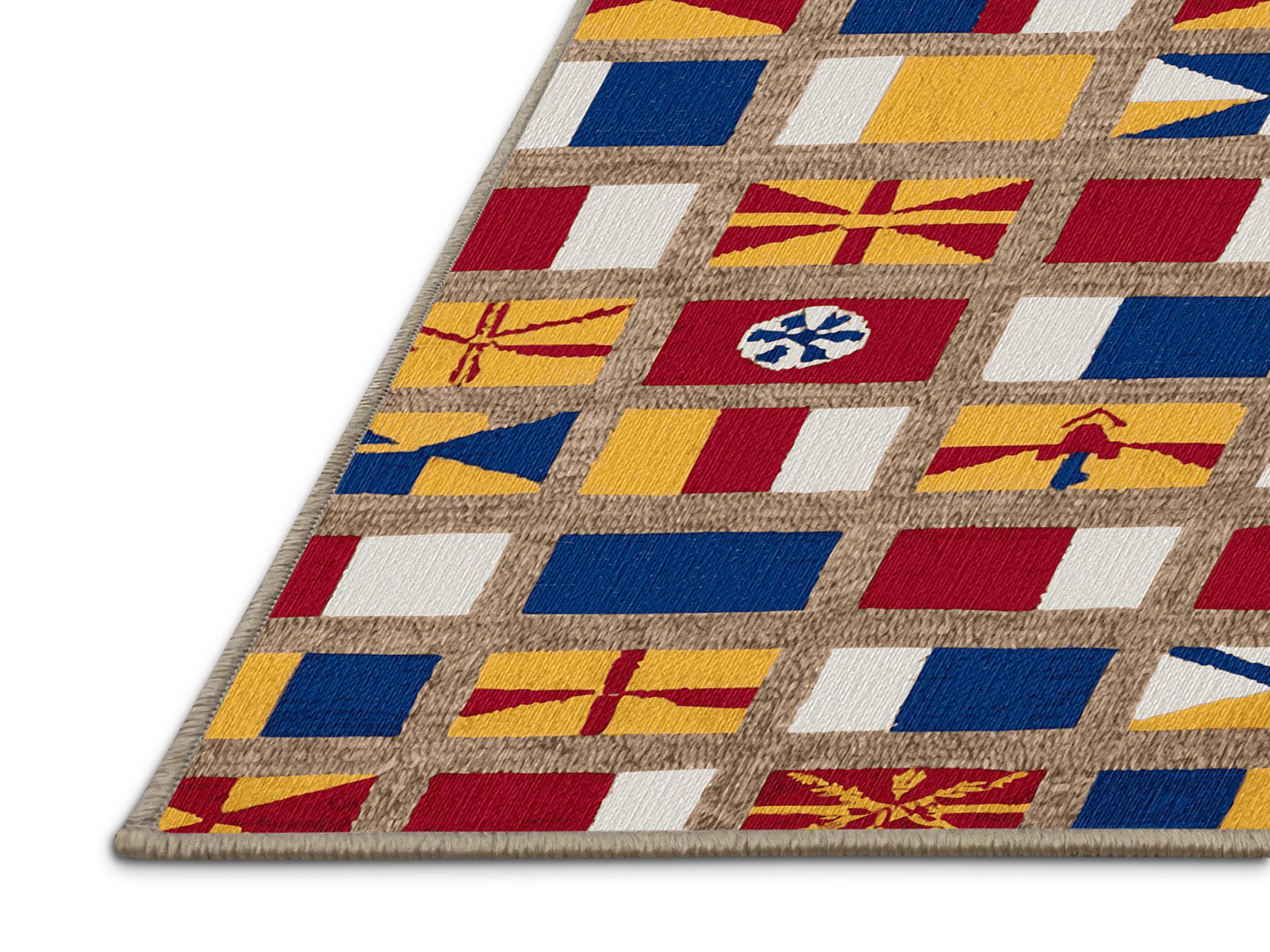 Longshore Tides Washable Ships flags Nautical Area Rug | Wayfair