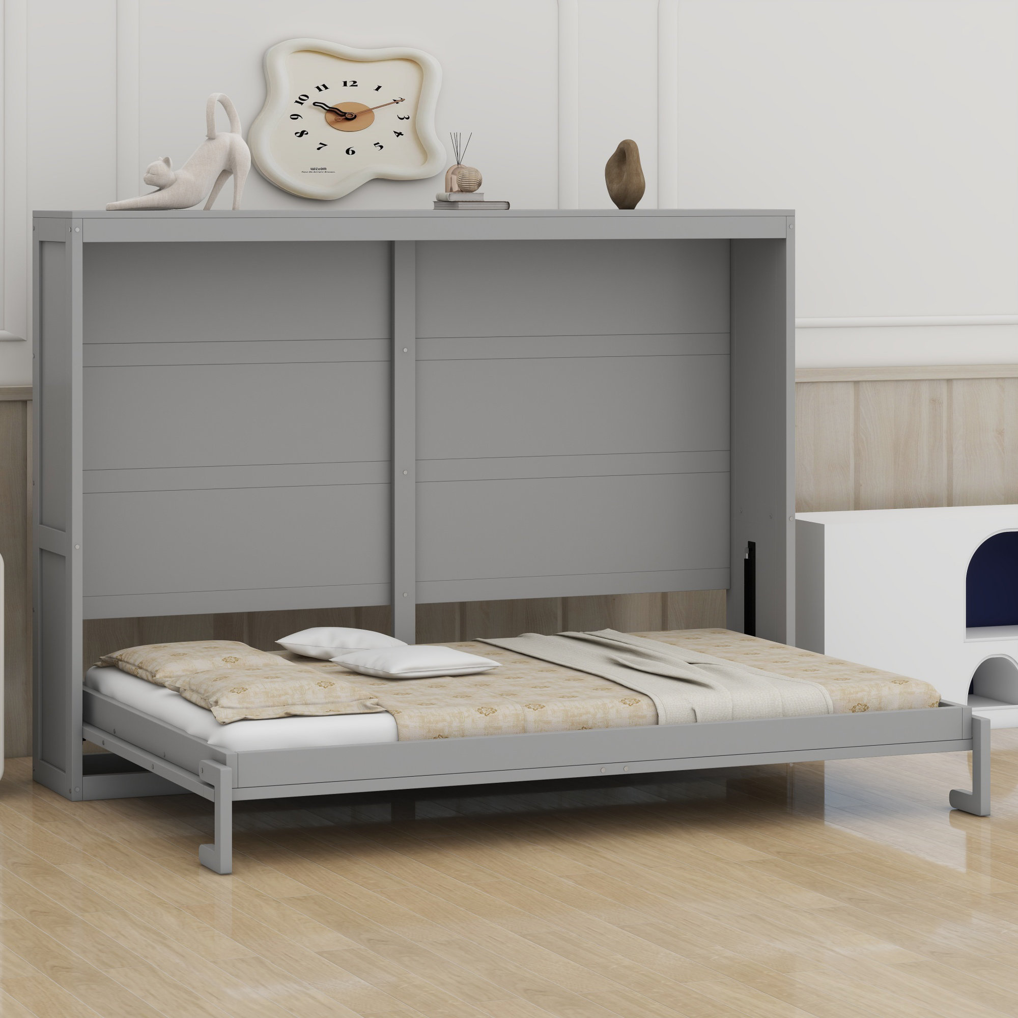 Orren Ellis Murphy Bed Wall Bed Modern Design With LED Lights | Wayfair