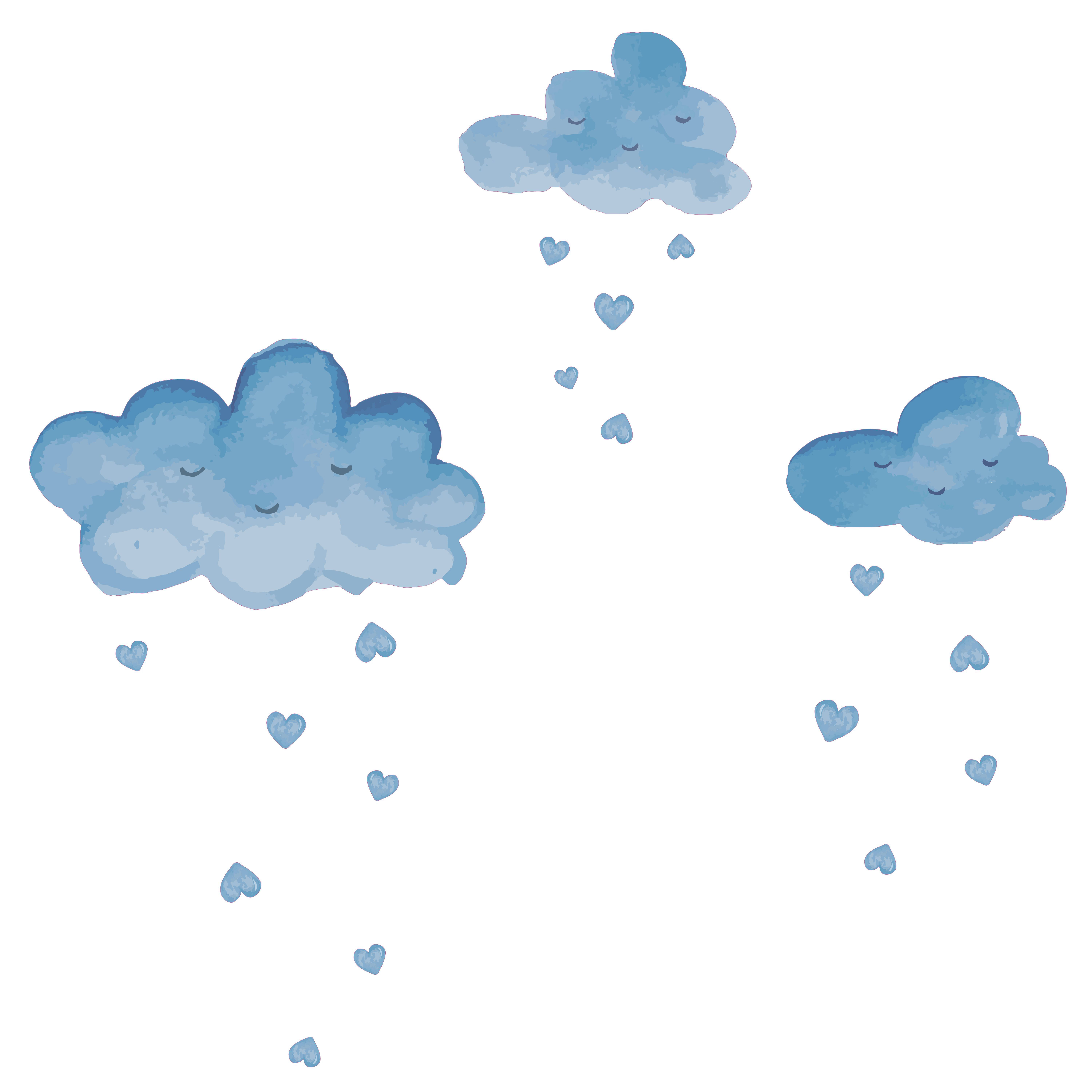 Zoomie Kids Rain Clouds Wall Decal | Wayfair