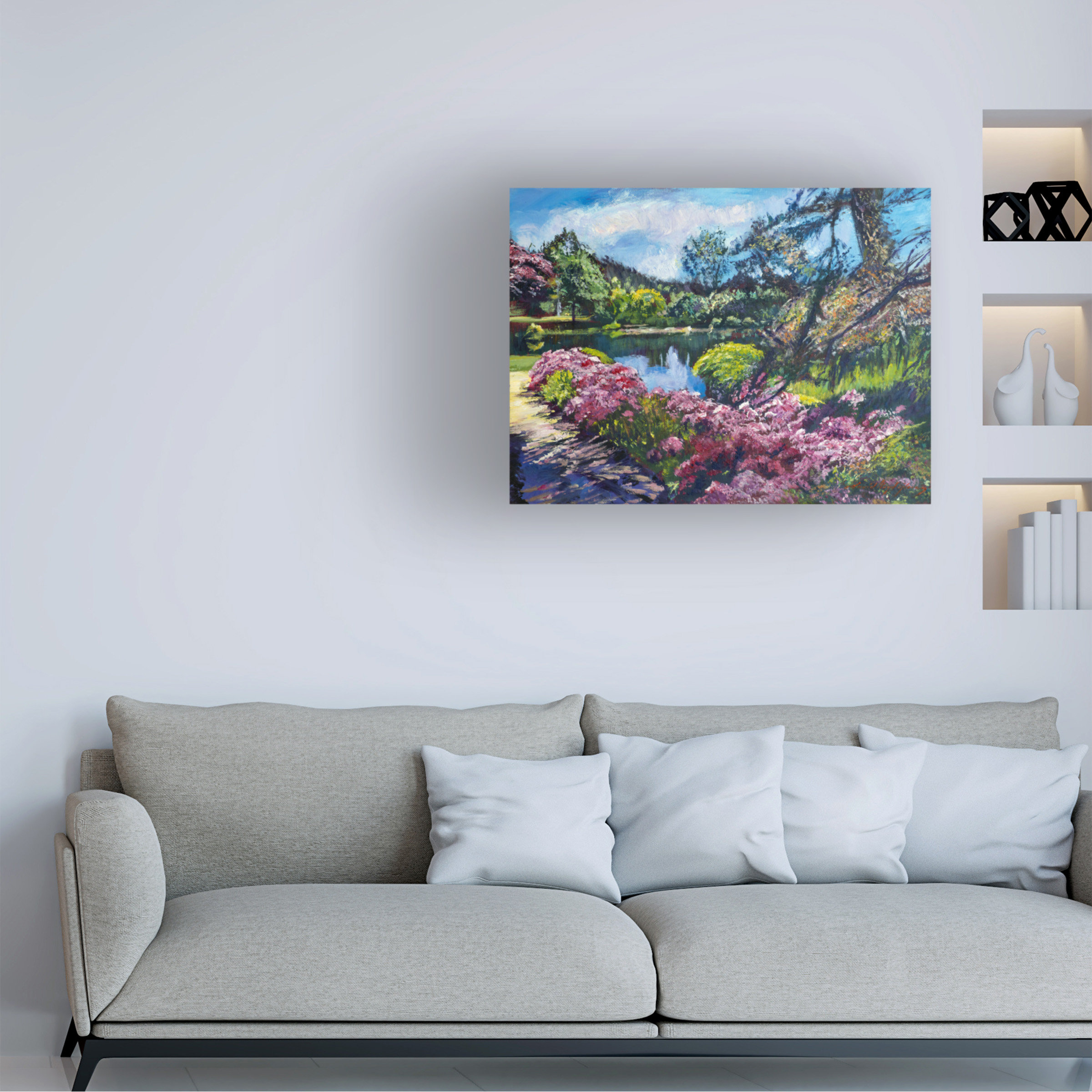 Trademark Fine Art David Lloyd Glover GARDEN PATH OF SPRING AZALEAS ...