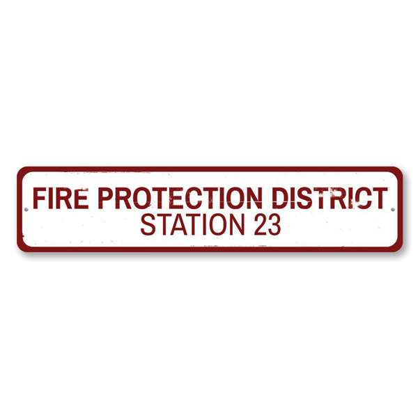 Lizton Sign Shop, Inc Fire Protection District Aluminum Sign | Wayfair