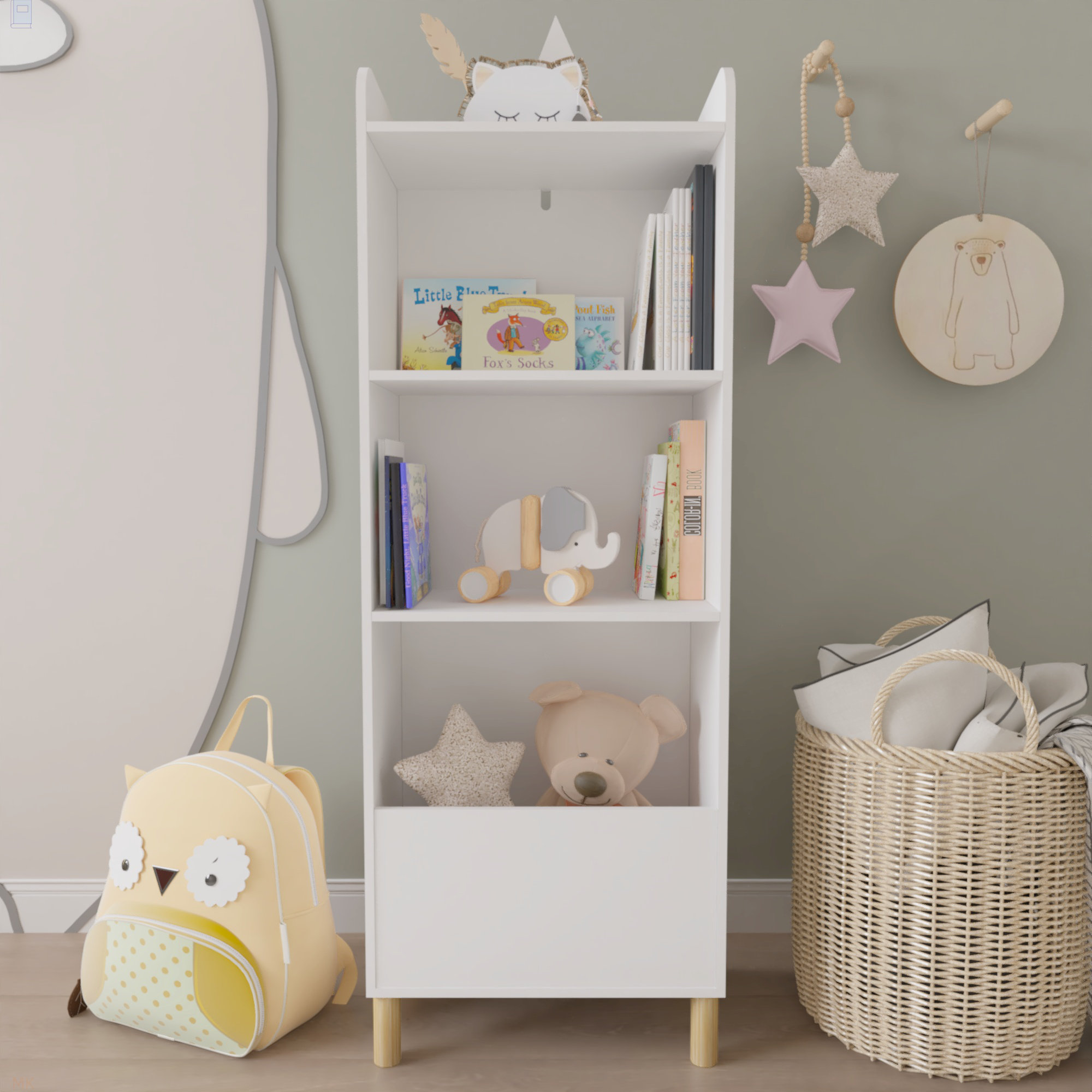 Ebern Designs Kids 4-Tier Bookcase, Children's Book Display, Bookshelf ...