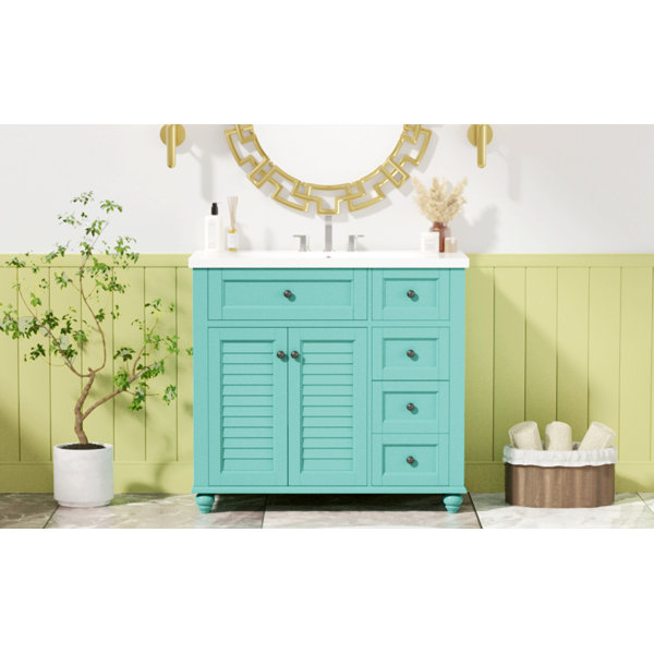 Wildon Home® Nabila Bathroom Storage,Bathroom Vanity with Sink,Free ...