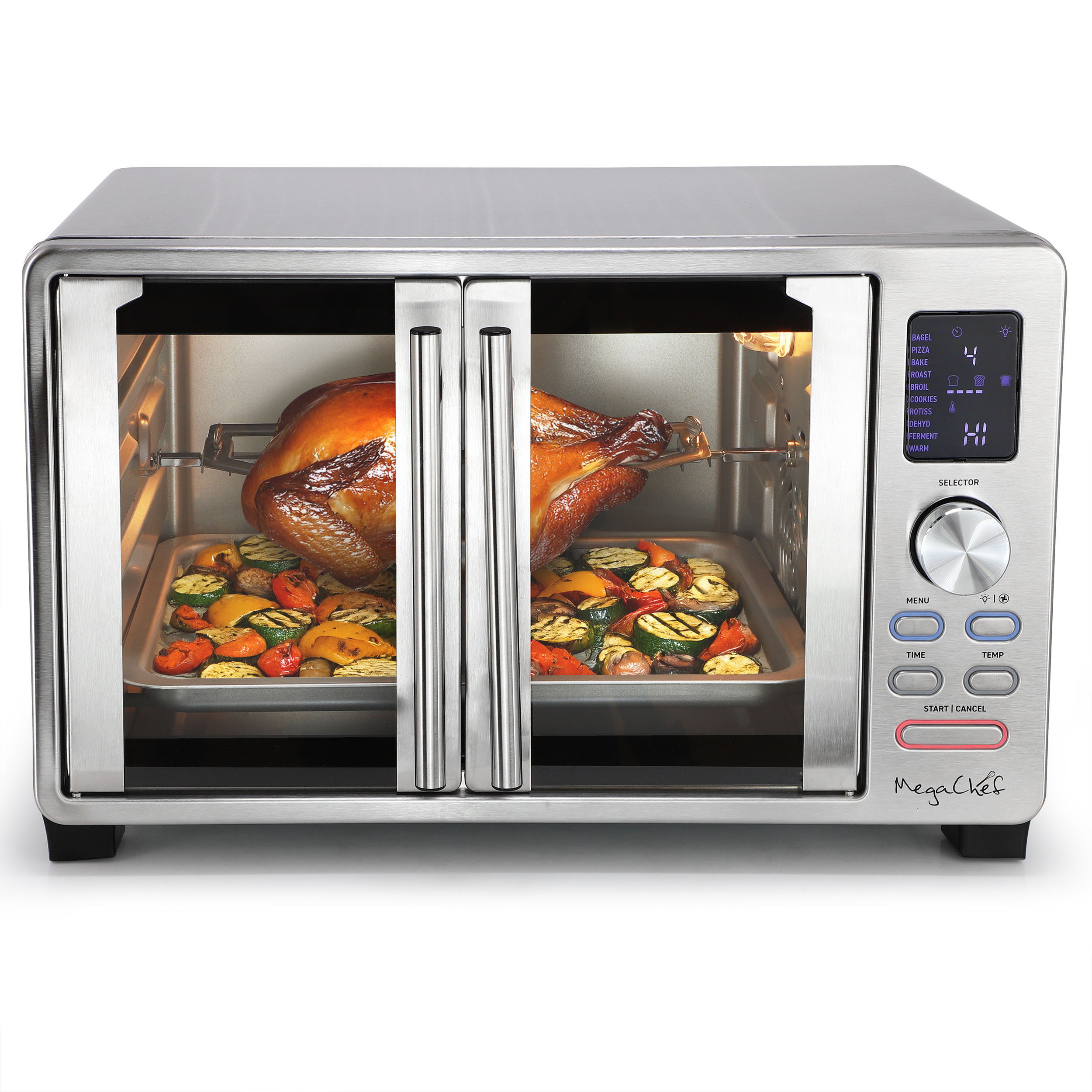 MegaChef 25 Liter Digital Electric French Door Multi-Function Counter ...