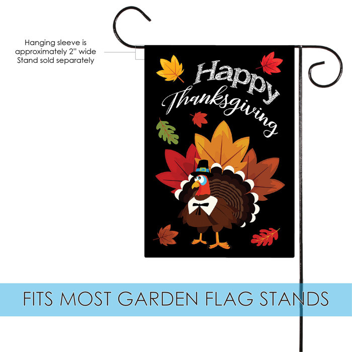 Toland Home Garden Toland Pilgrim Turkey Inch Thanksgiving Flag Fall ...