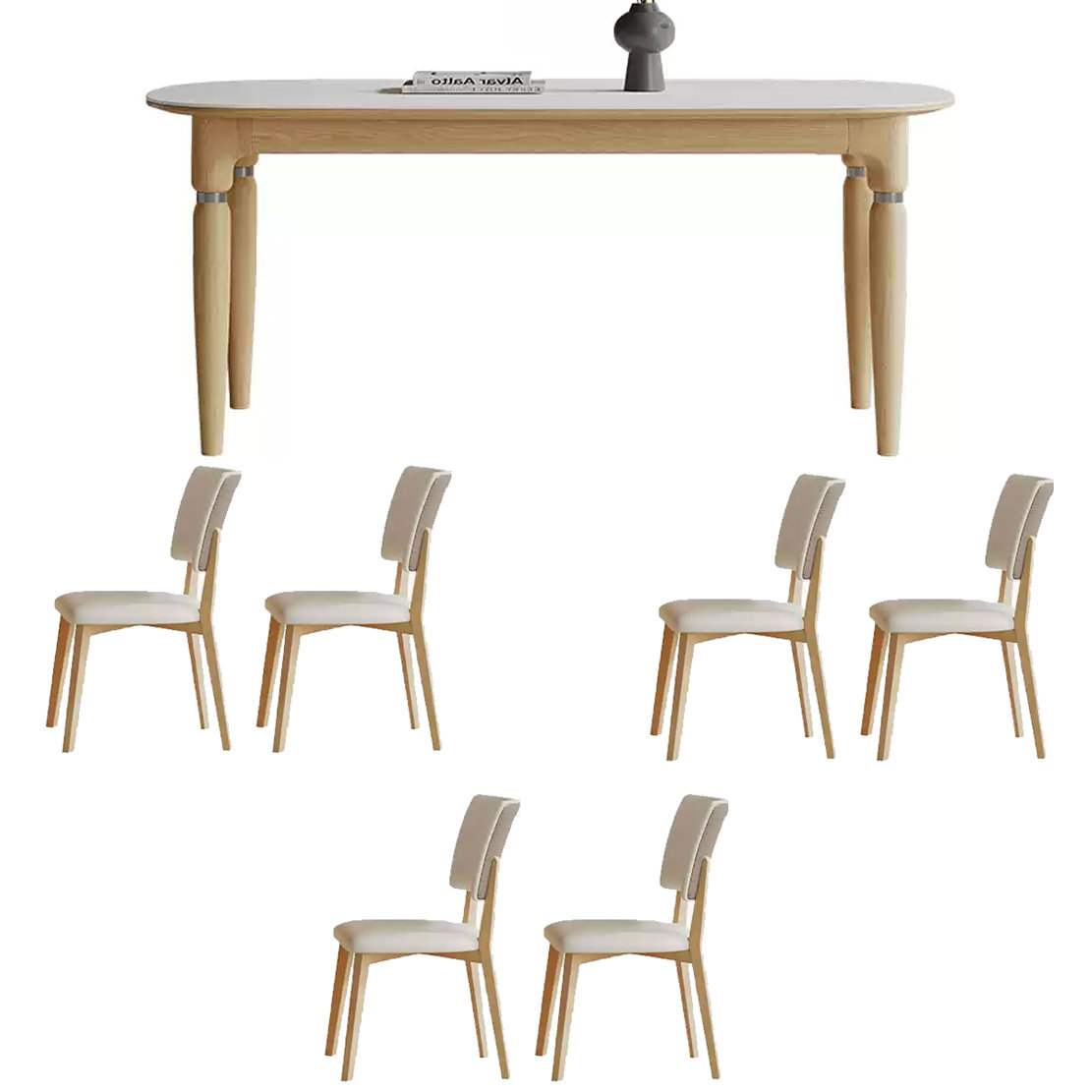 dujinlong home Nordic style rock board dining table and chair com ...