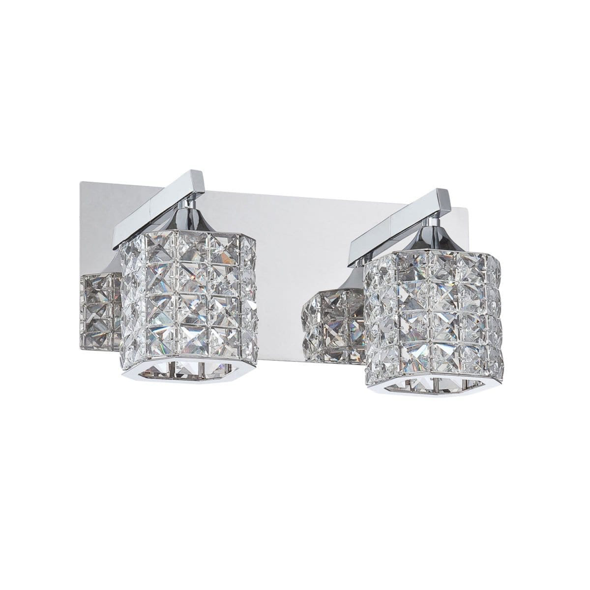 Everly Quinn SHIMERA Light Chrome Vanity Light with Crystal Jewels for ...