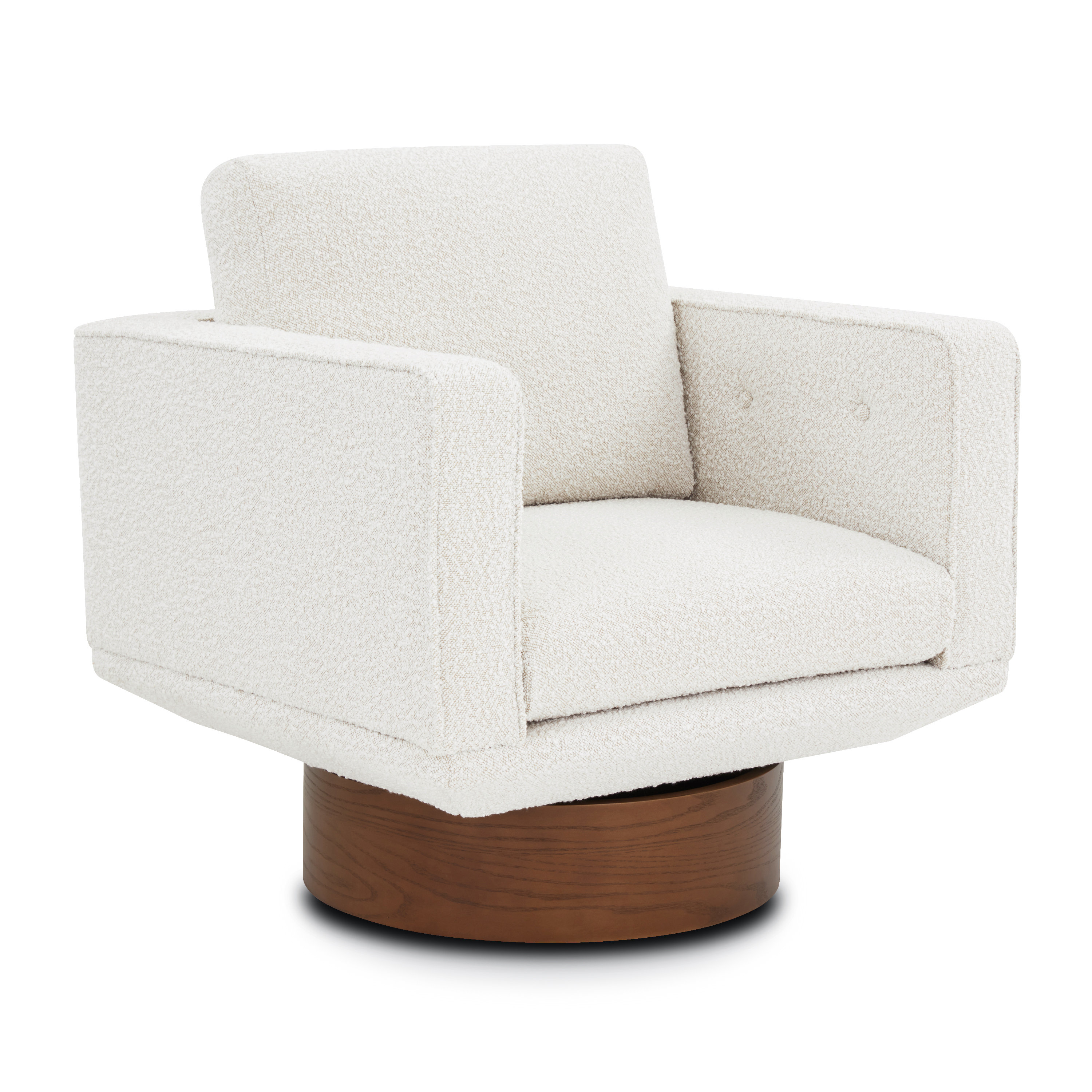 Latitude Run® Nera Swivel Lounge Chair In Froth White Boucle | Wayfair