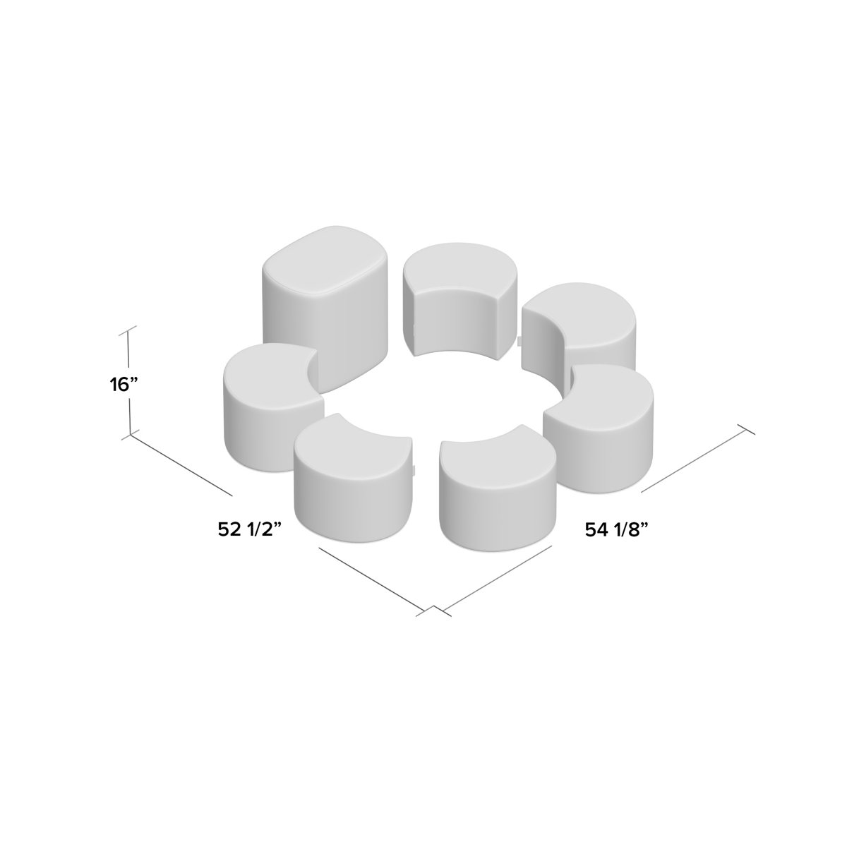 Factory Direct Partners SoftScape Crescent Seating Set, 7 Piece | Wayfair