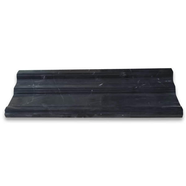 Marble Online Nero Marquina Black Marble Large Cap Crown Square Edge ...
