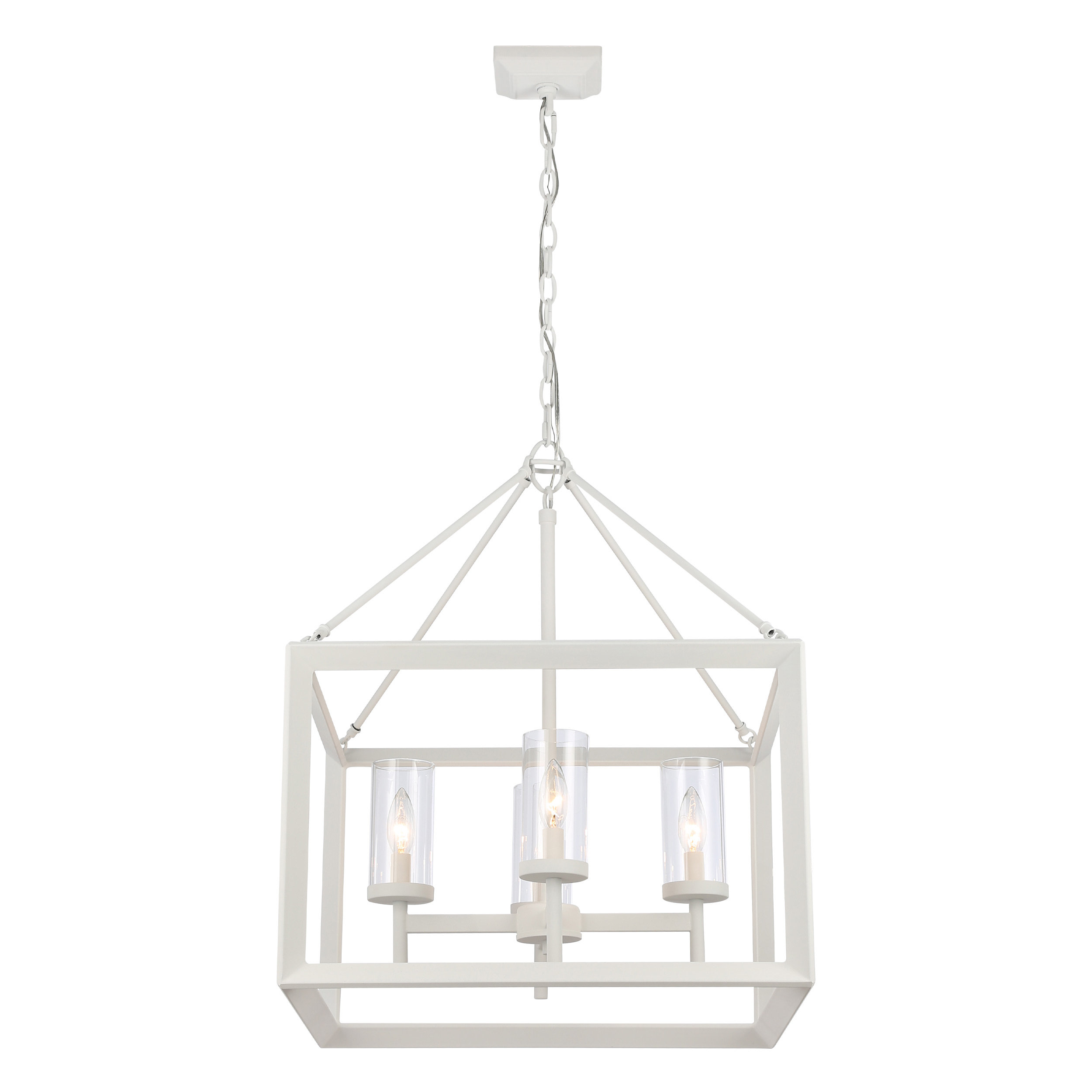 Latitude Run® Smyth 4-Light Chandelier in Natural White with Clear ...