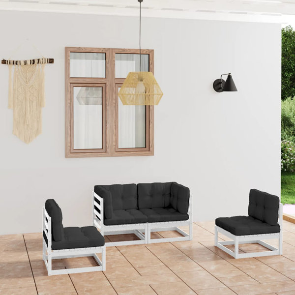 Ebern Designs Sheniah Complete Patio Set with Cushions | Wayfair