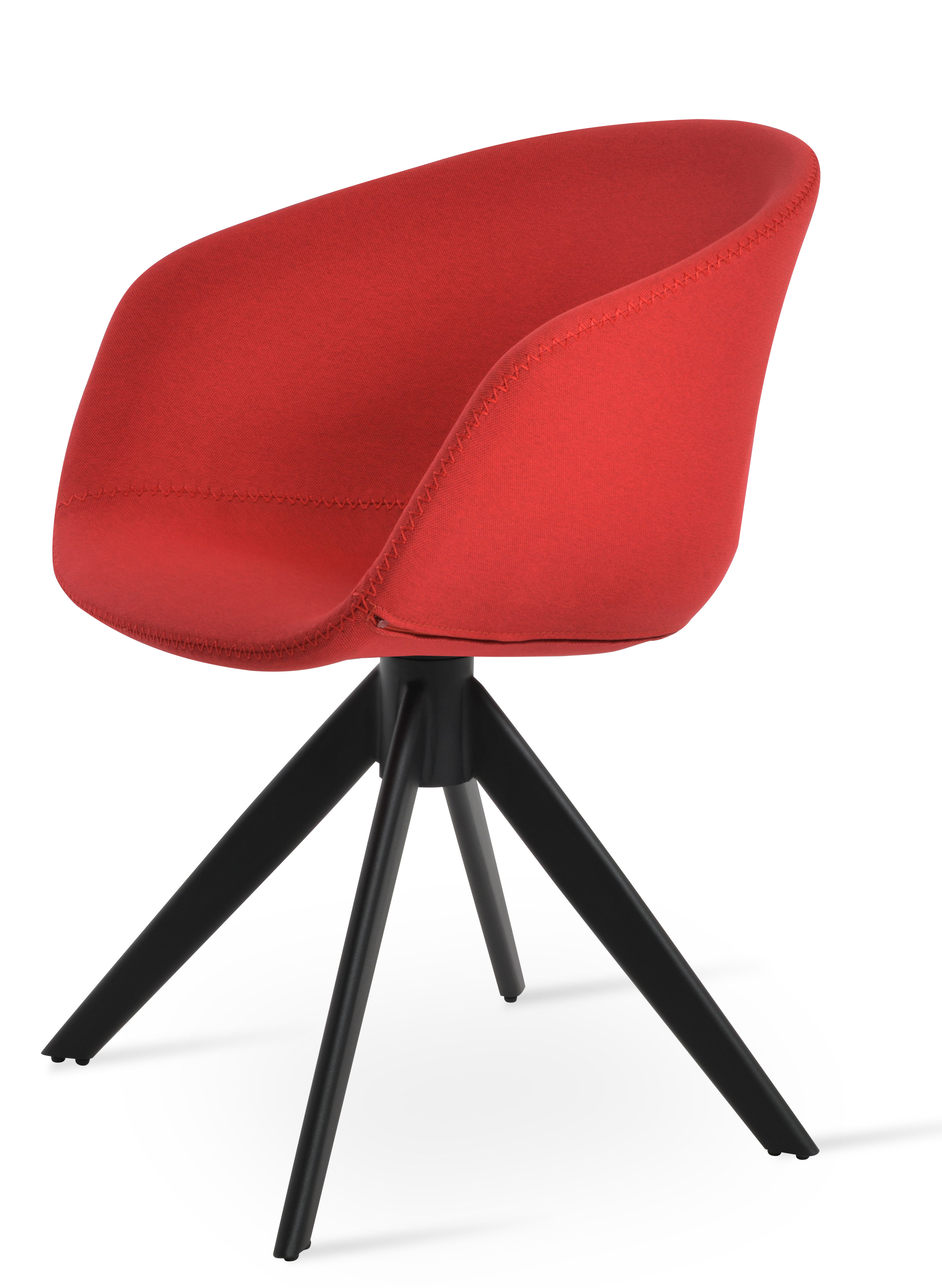 sohoConcept Tribeca Sword Swivel Armchair in Red Fabric | Wayfair
