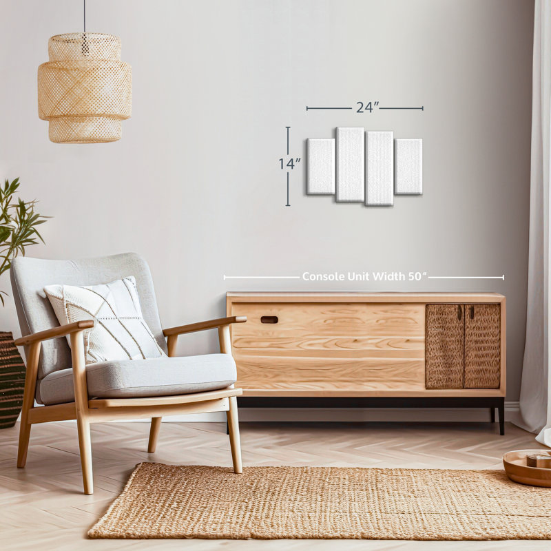 Wrought Studio™ Overlaps Wall Art Multi Piece Canvas Print On Canvas 4 ...