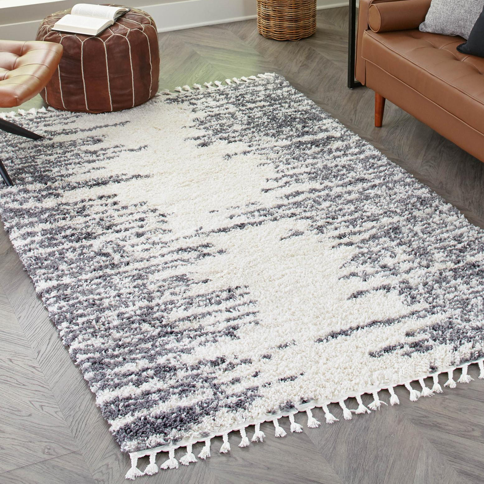 Trent Austin Design® Knupp Abstract White/Gray Area Rug & Reviews | Wayfair