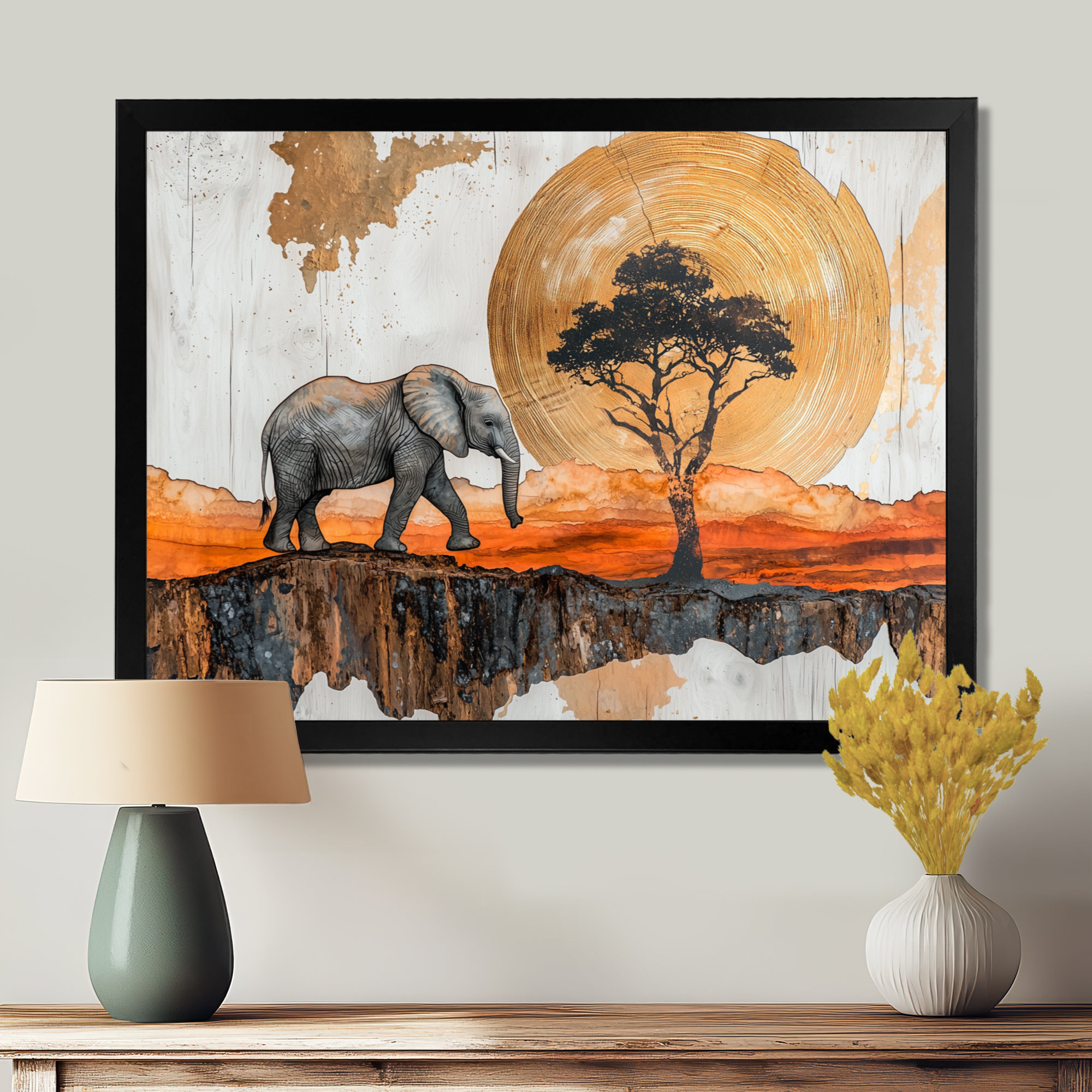 Bungalow Rose Gupton Elephants At Sunset Whisper Of The Wild III - Elephant Wall Art | Wayfair