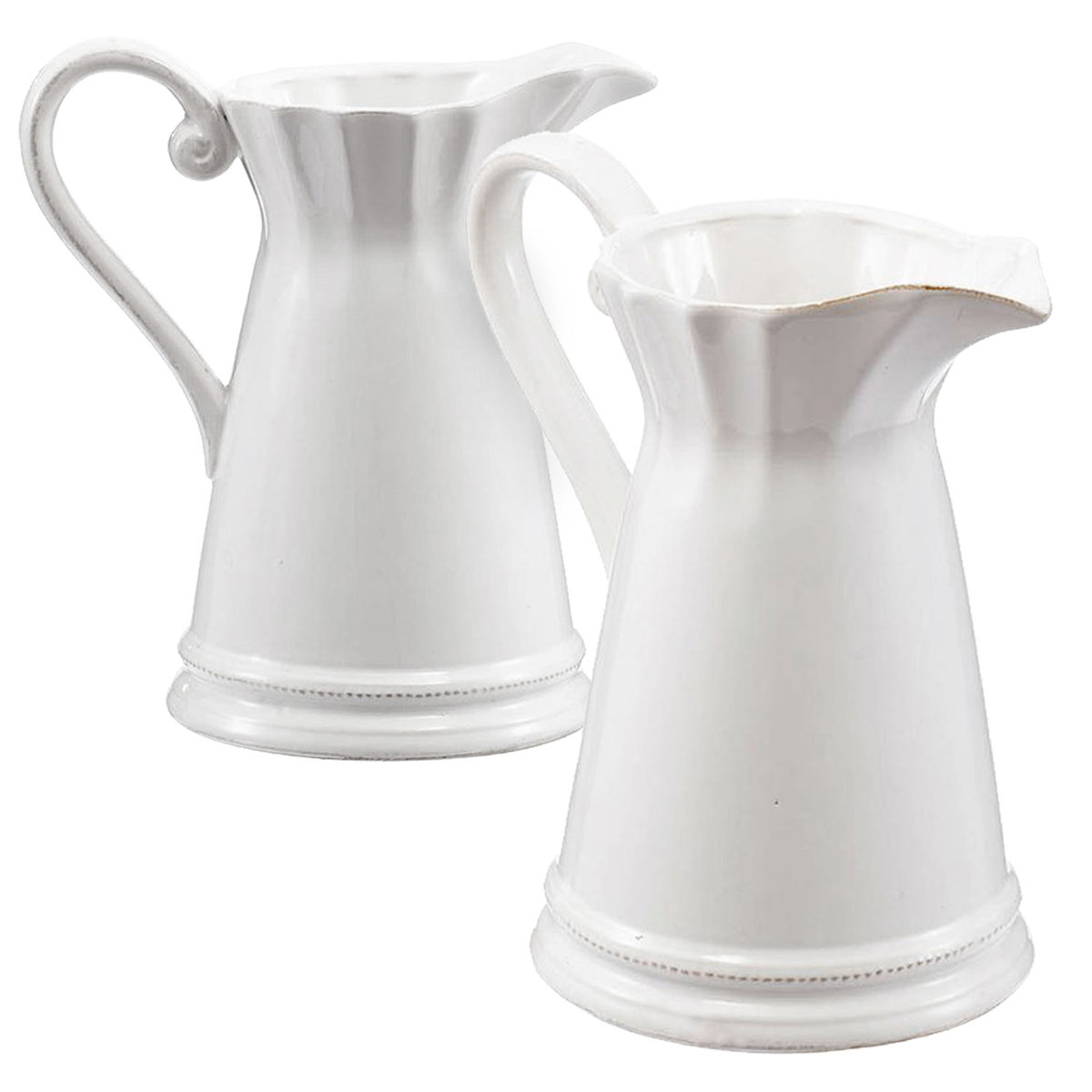 August Grove® 2 Pack Maisie Pitcher, 8.5x6x9 Inches, White Porcelain ...