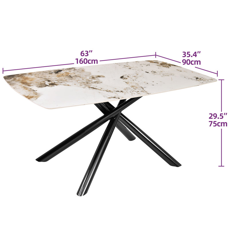 Ivy Bronx 63" Sintered Stone Pedestal Dining Table | Wayfair