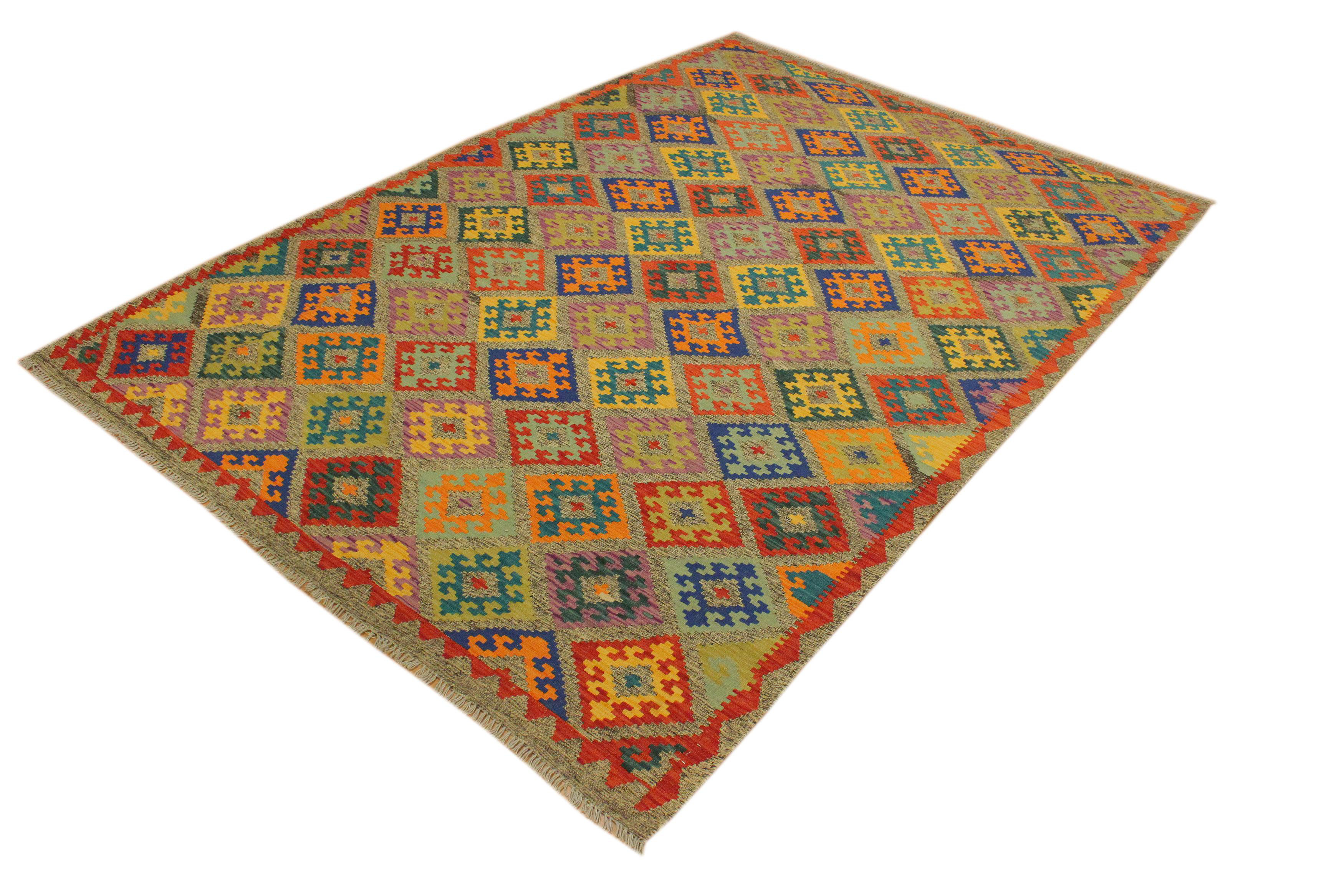 Isabelline One-of-a-Kind Sinclair Handmade Kilim 6'10" x 10'0" Wool ...