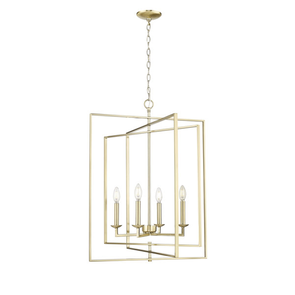 Mercer41 Shain 4 - Light Modern Gold Geometric Pendant | Wayfair